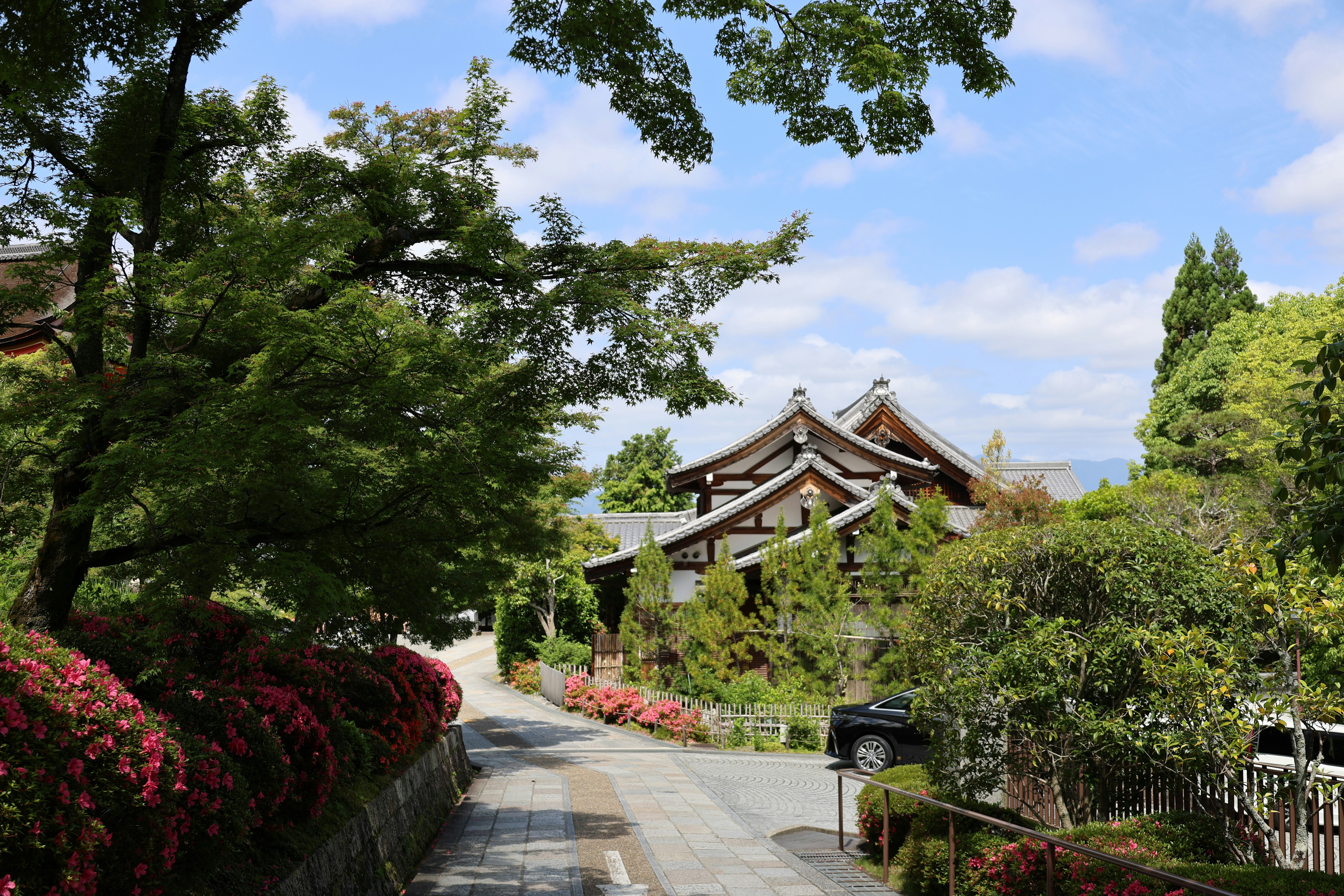 Temple Path Under Azure Sky