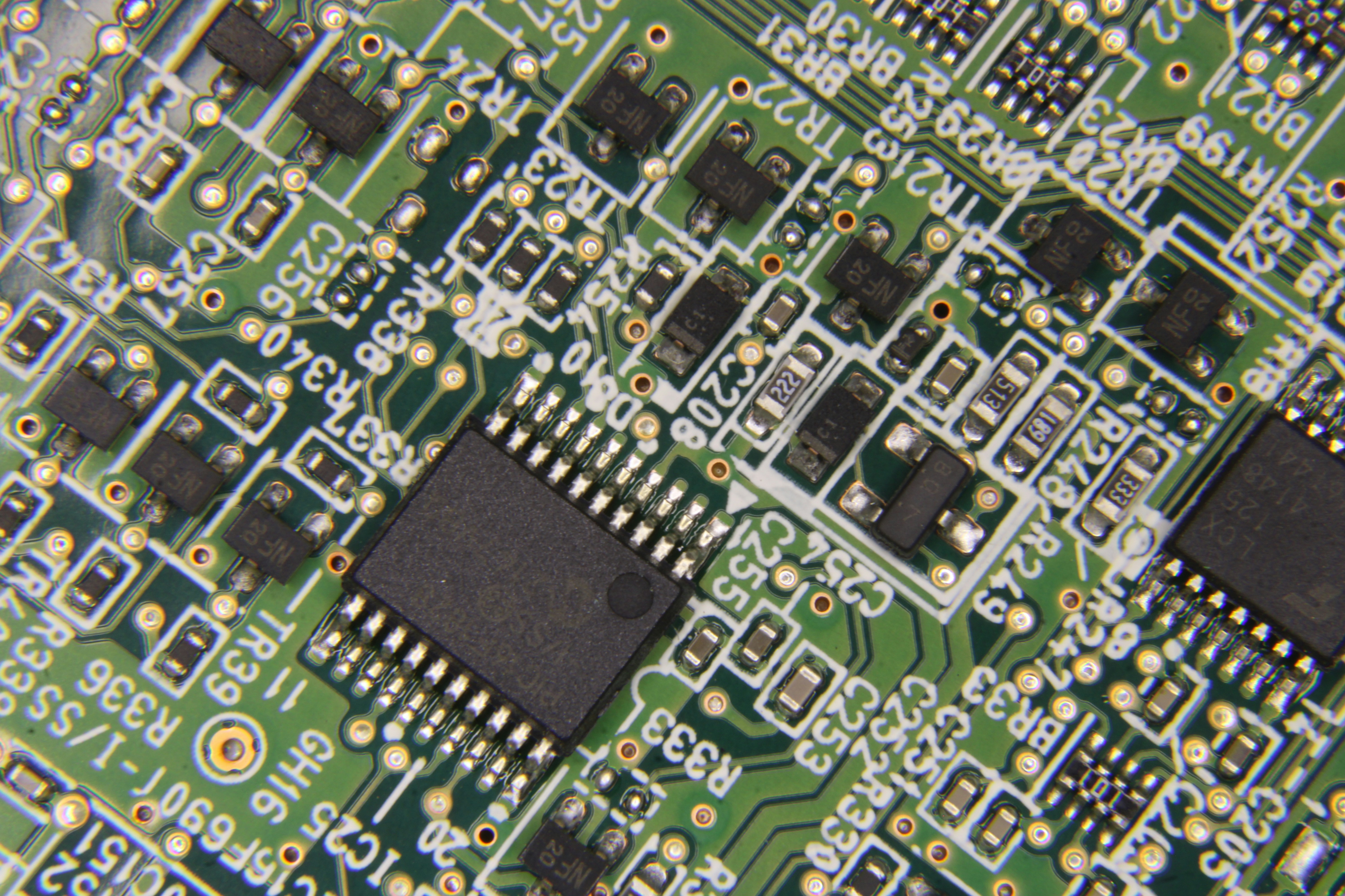 Circuitry in Focus: A Macro Glimpse at a Microcontroller Board