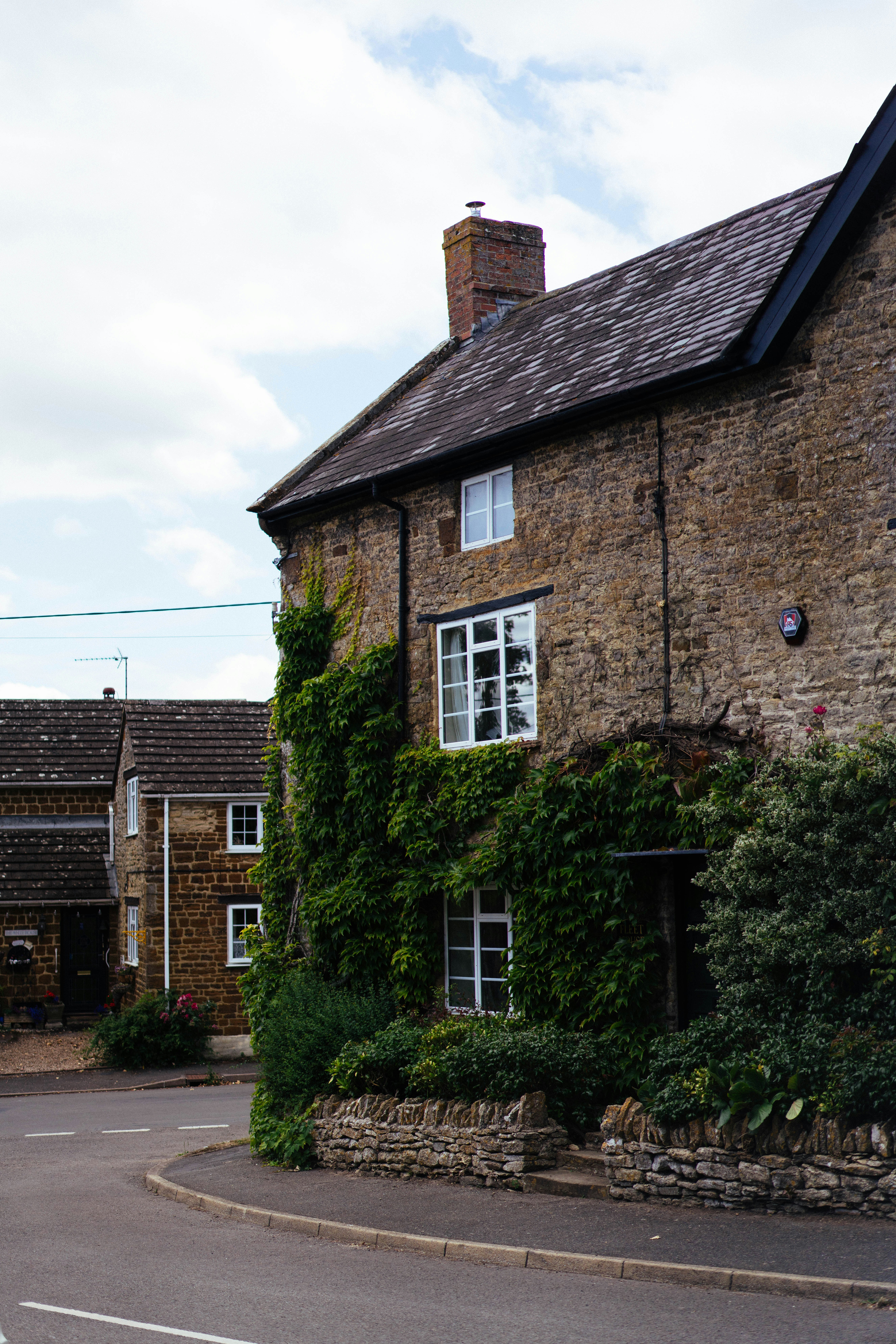 Cottage Street Facade Dressed in Ivy