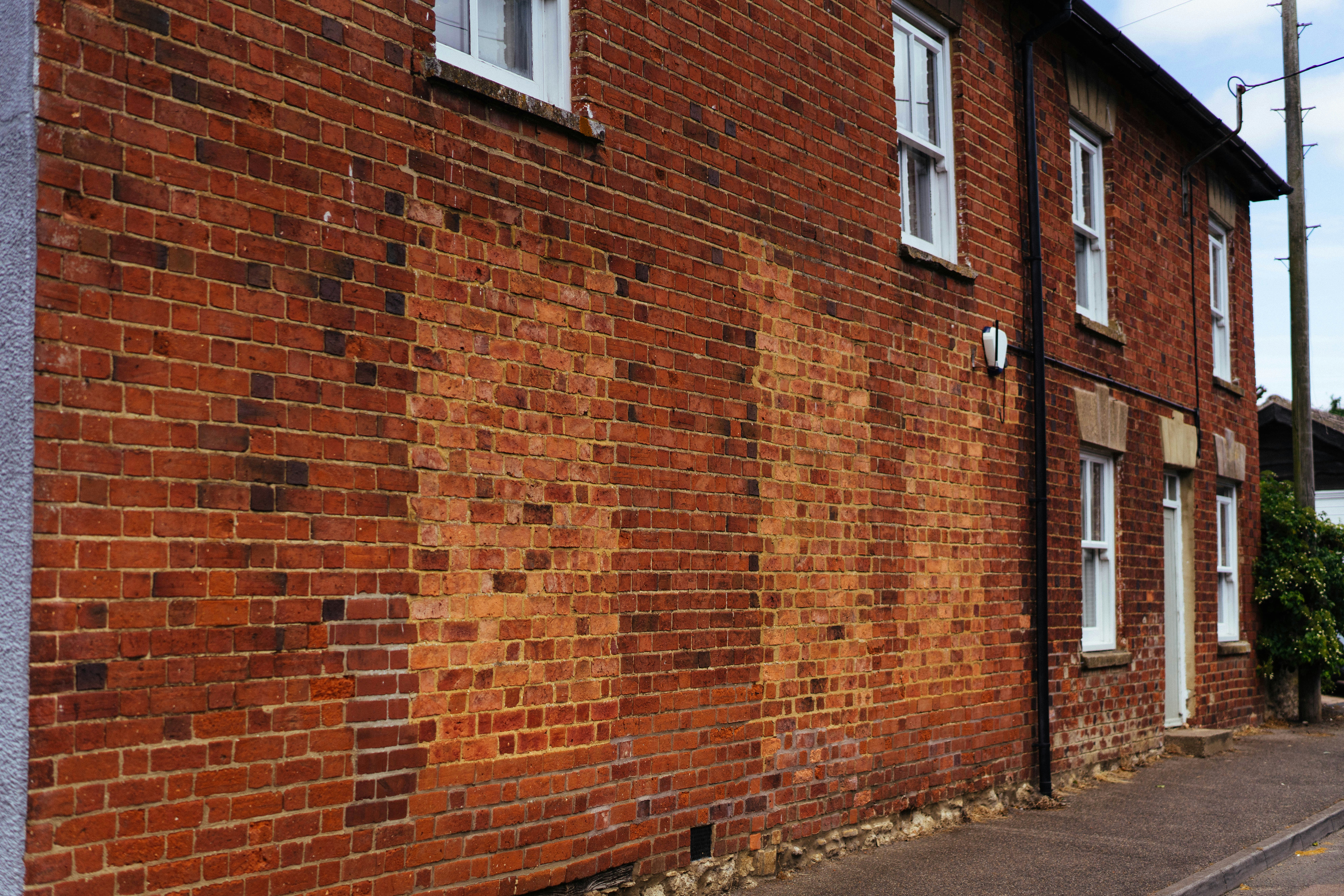 Brick Wall in Quiet Street Evening Light
