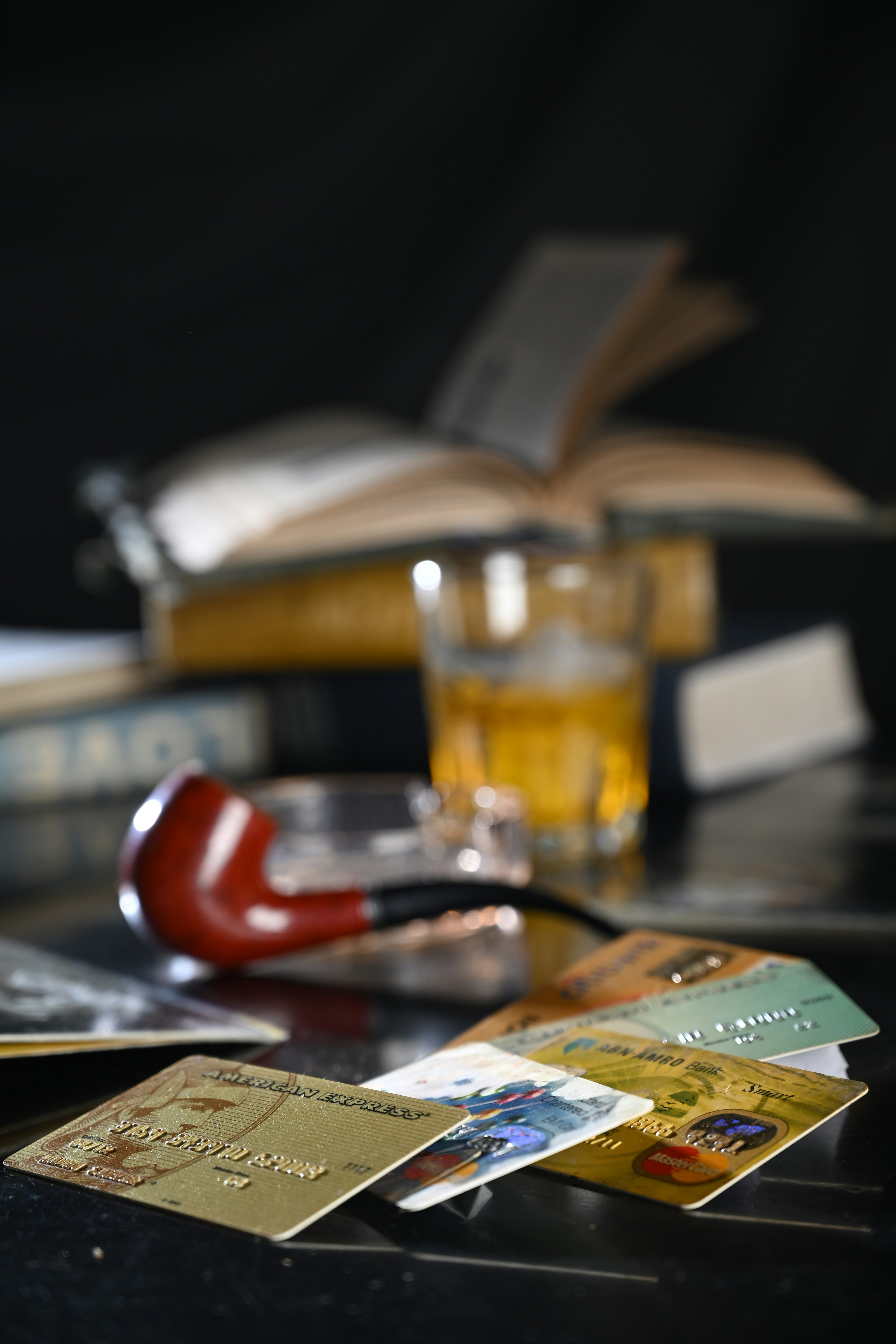 Cards, Glass, and Smoke of a Quiet Barroom Evening