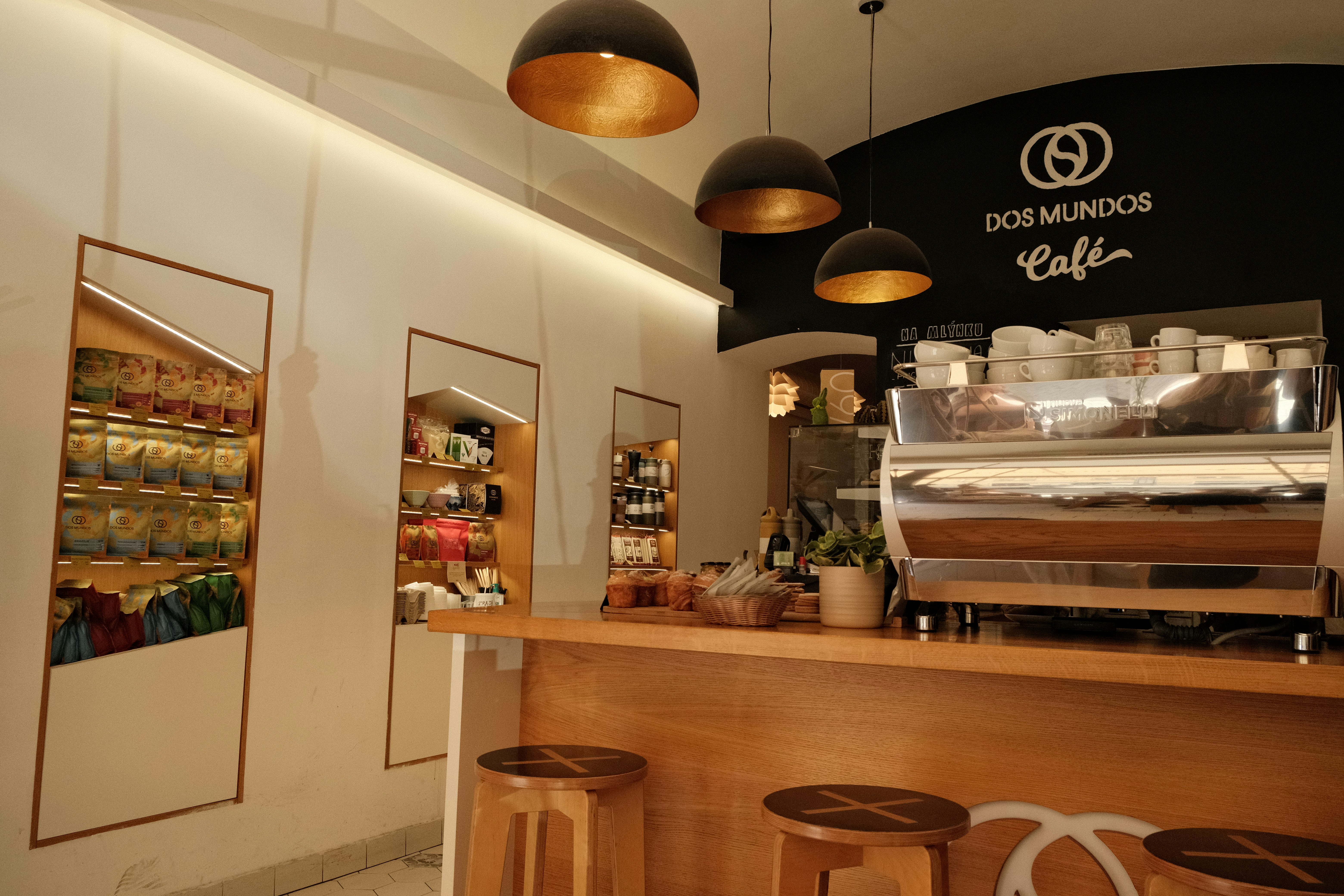 Warm Café Glow: A Corner Café Inside a Modern Mezzanine