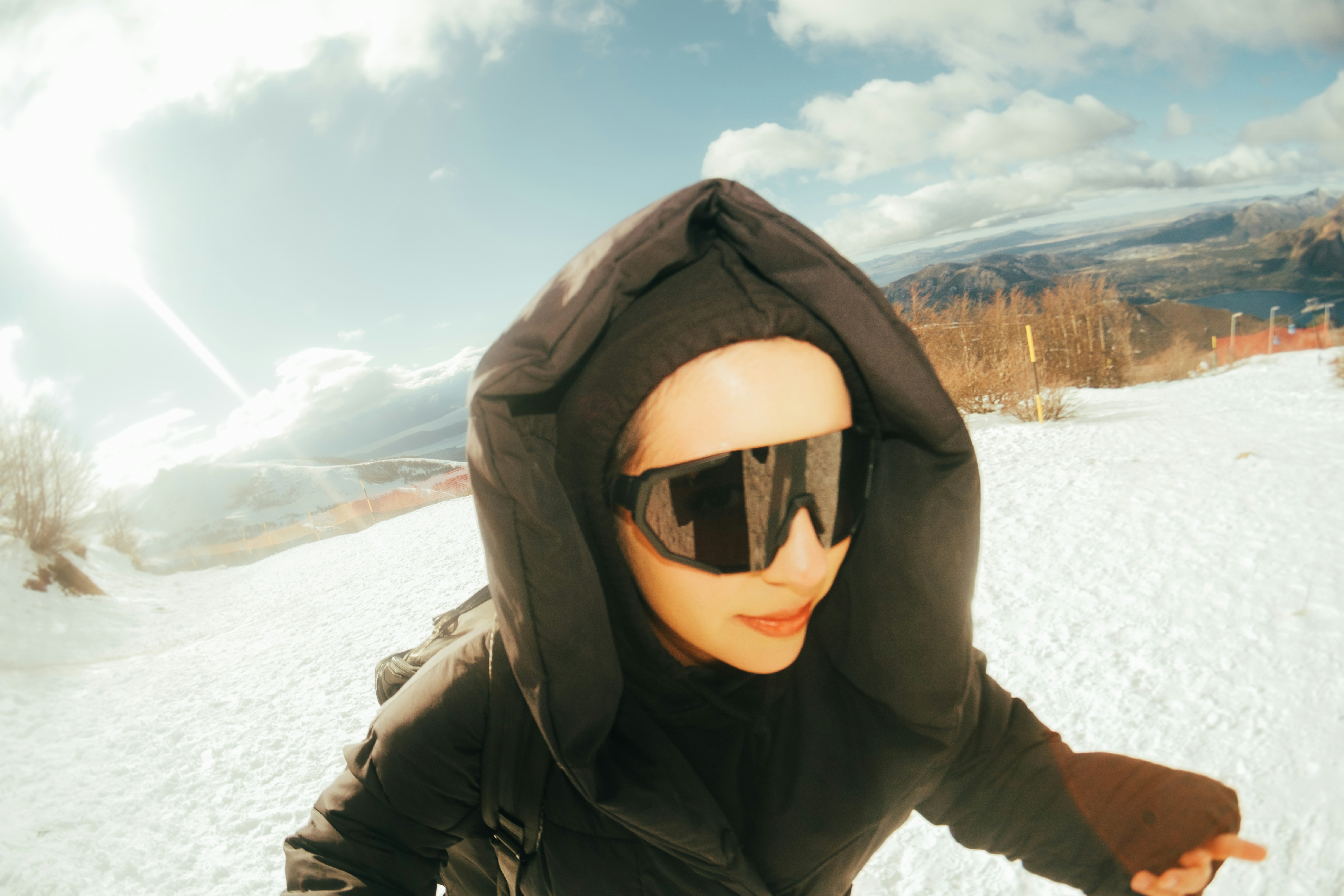 Snowbound Portrait Under Bright Alpine Skies