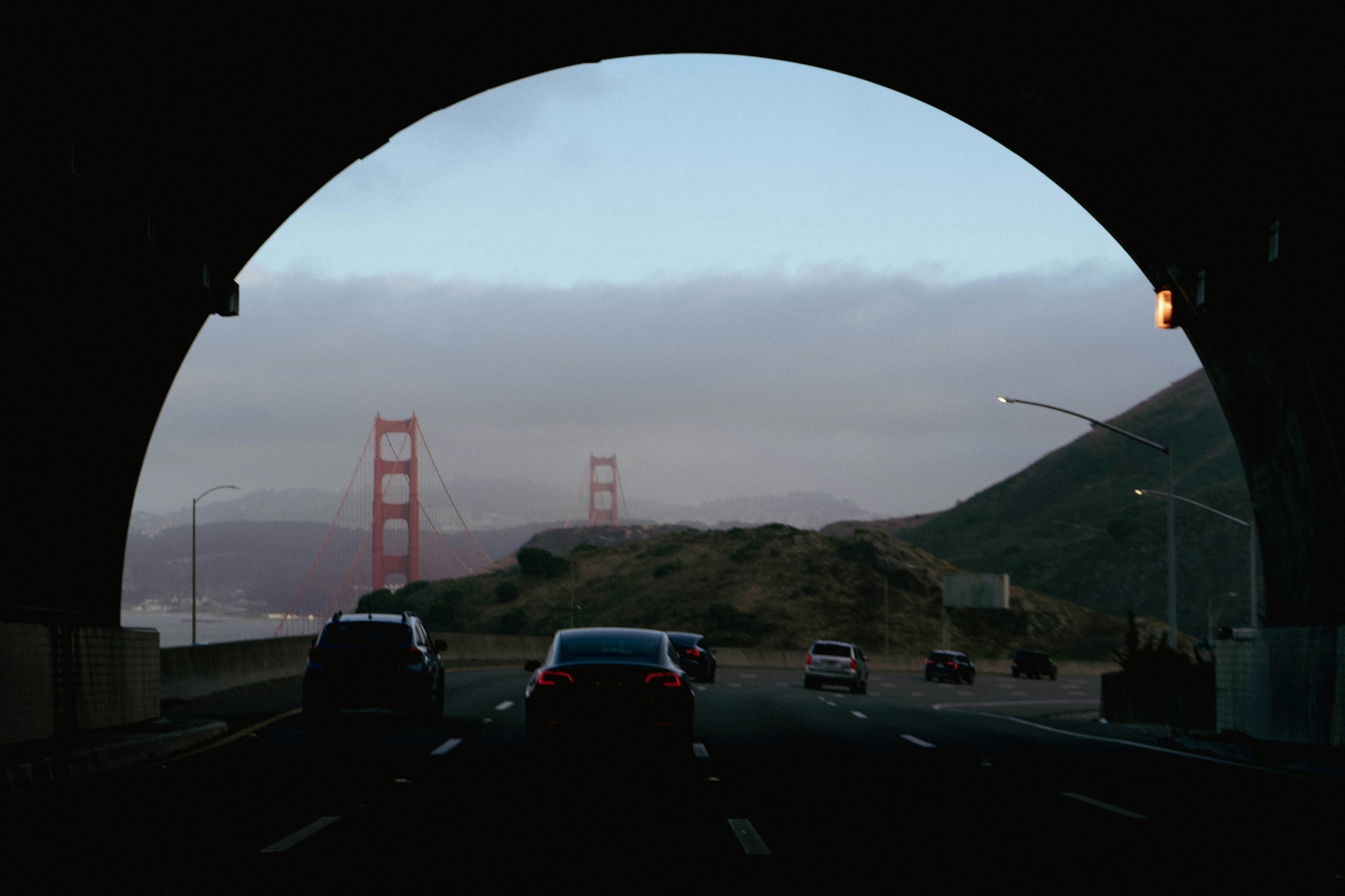 Tunnel Vista: The Golden Gate Framed by Darkness