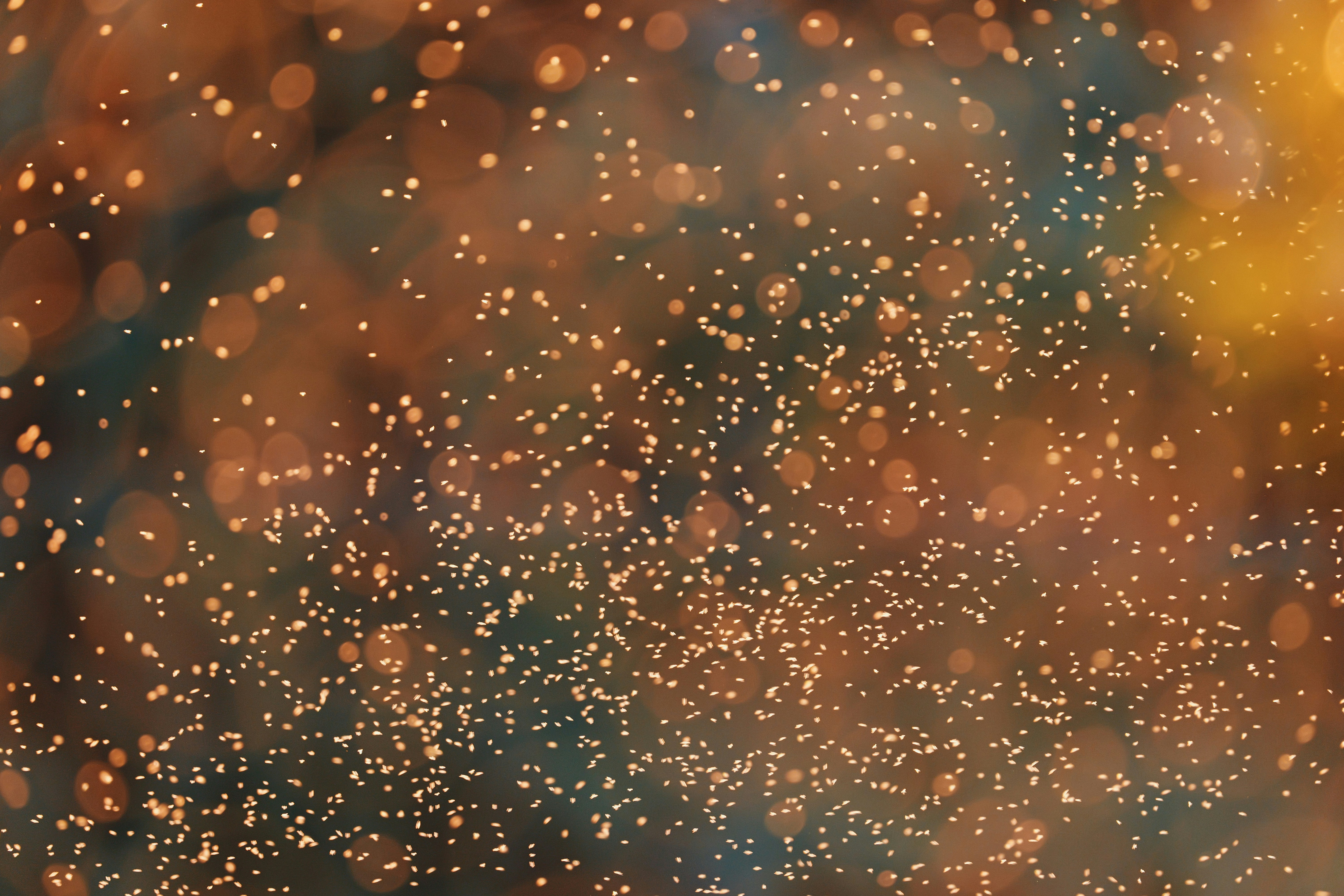 Bokeh Snowfall of Golden Orbs