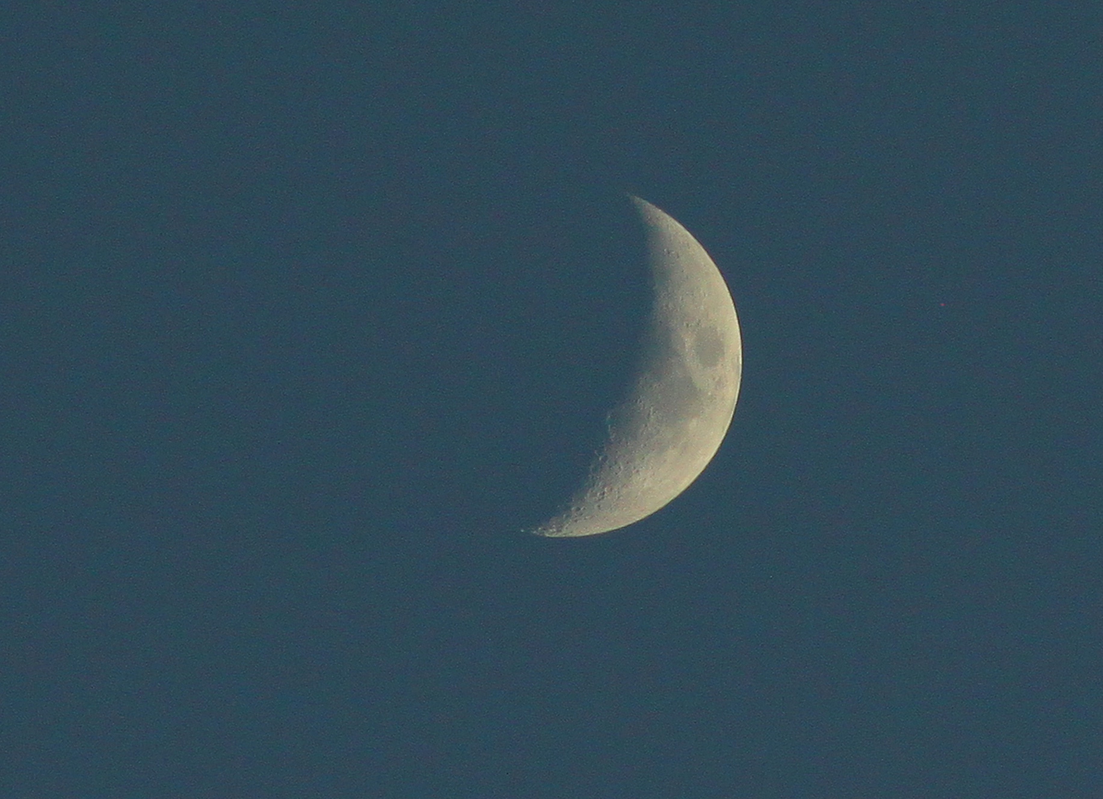 Silent Crescent: Moon tucked in a Velvet Evening Sky