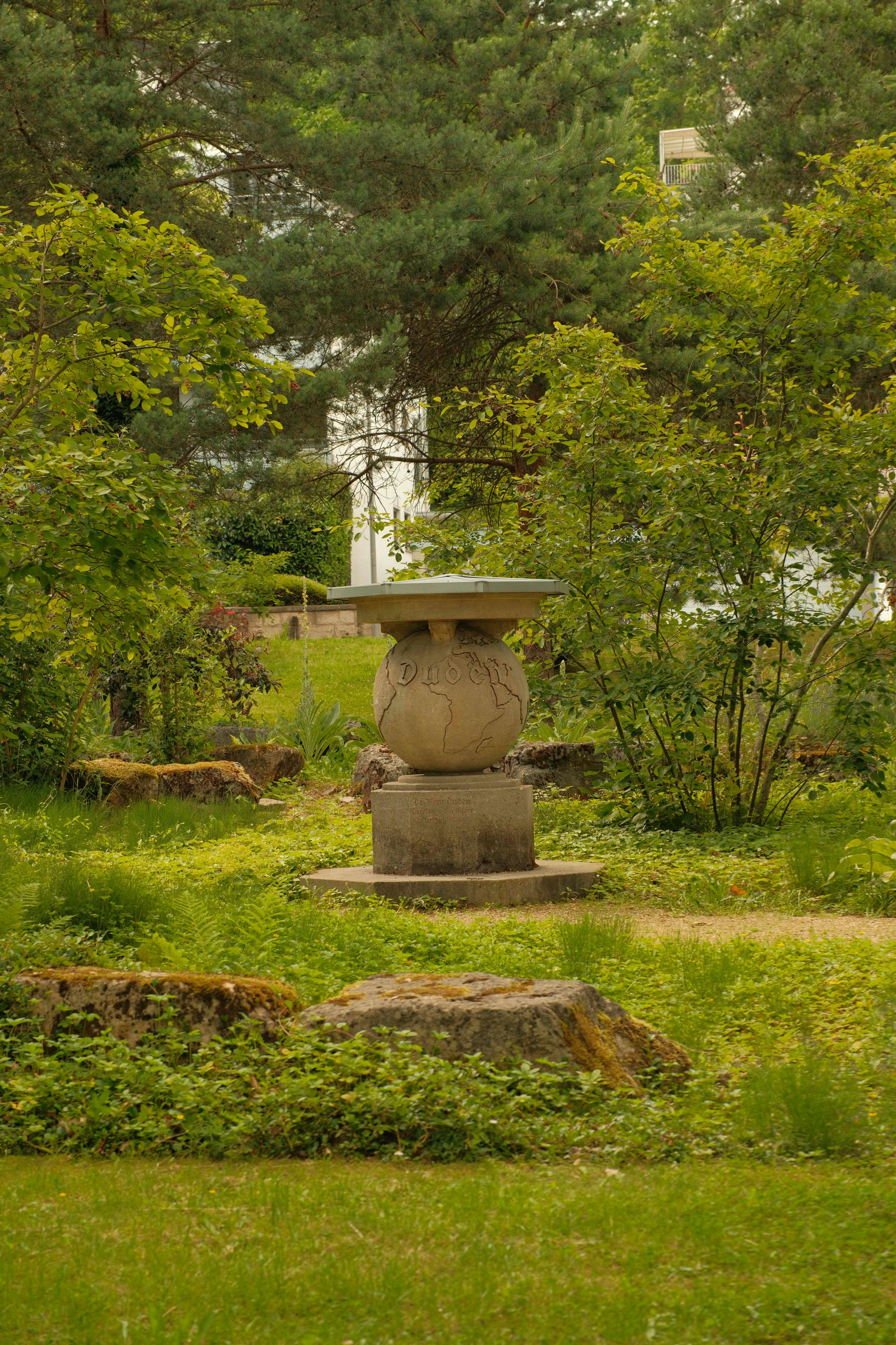 Stone Garden Altar Surrounded by Greenery