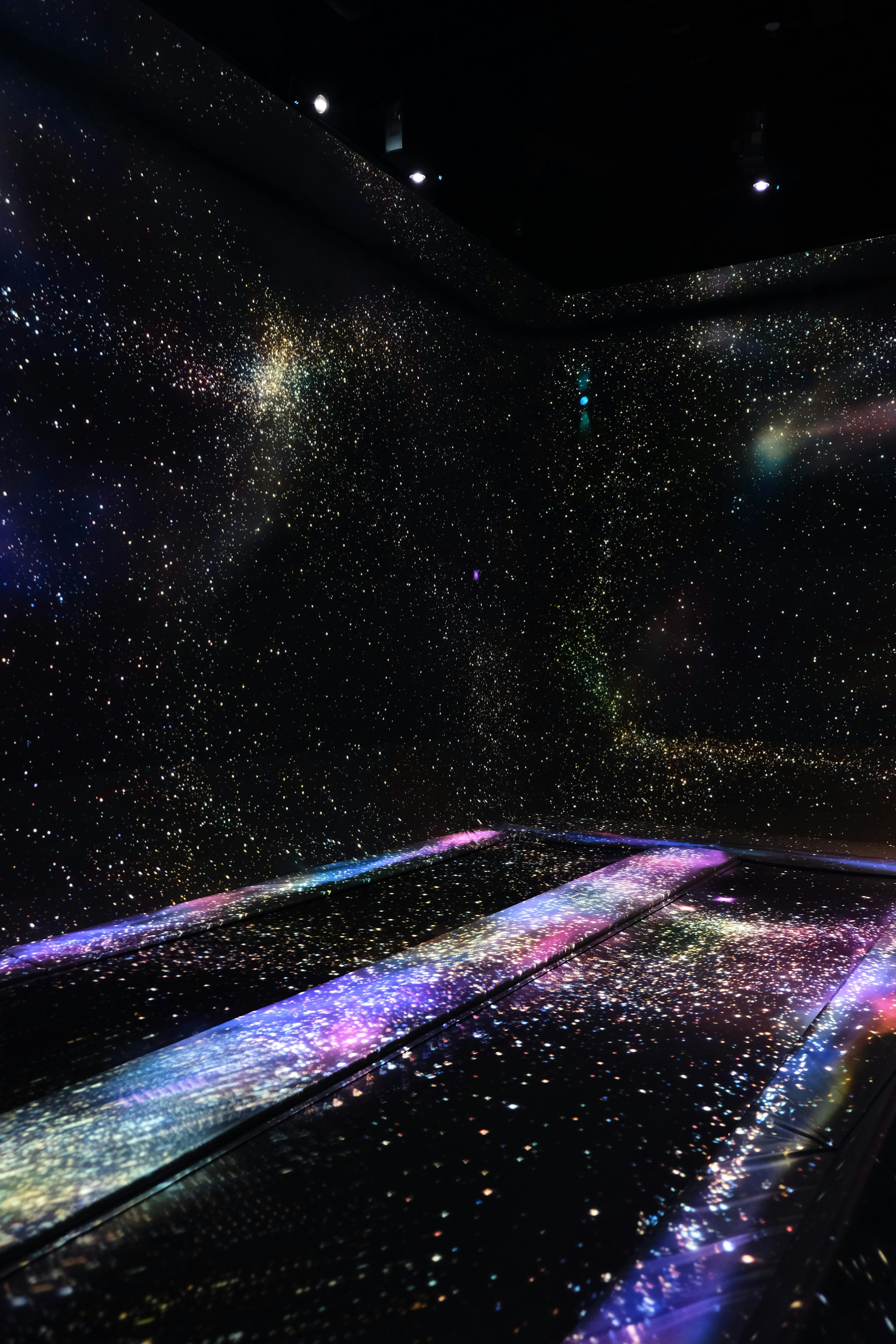Cosmic Reflections: A Velvet Night Walk Through Starlit Glass