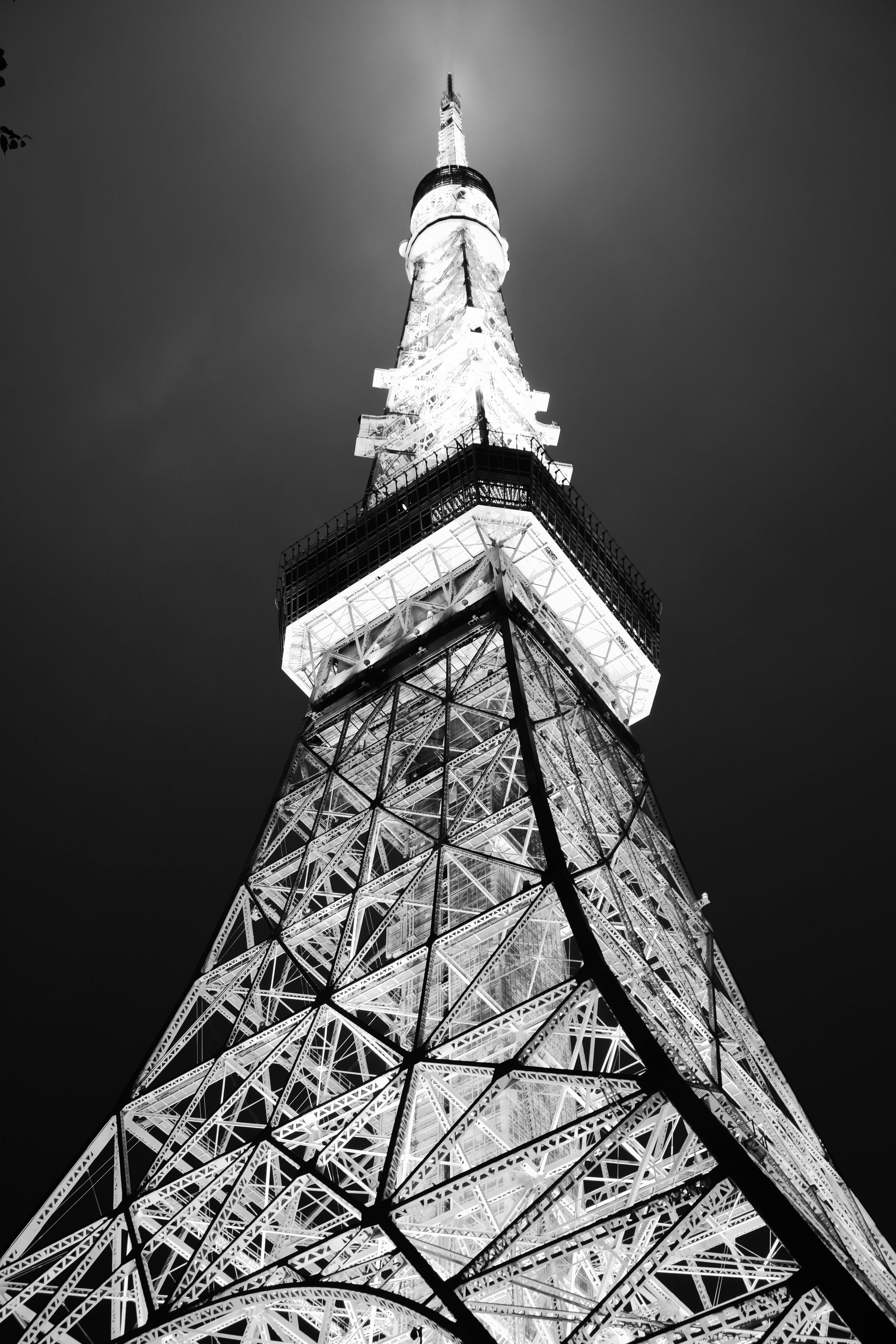Towering Lattice: Night Ember Over Tokyo-like Lattice Spire