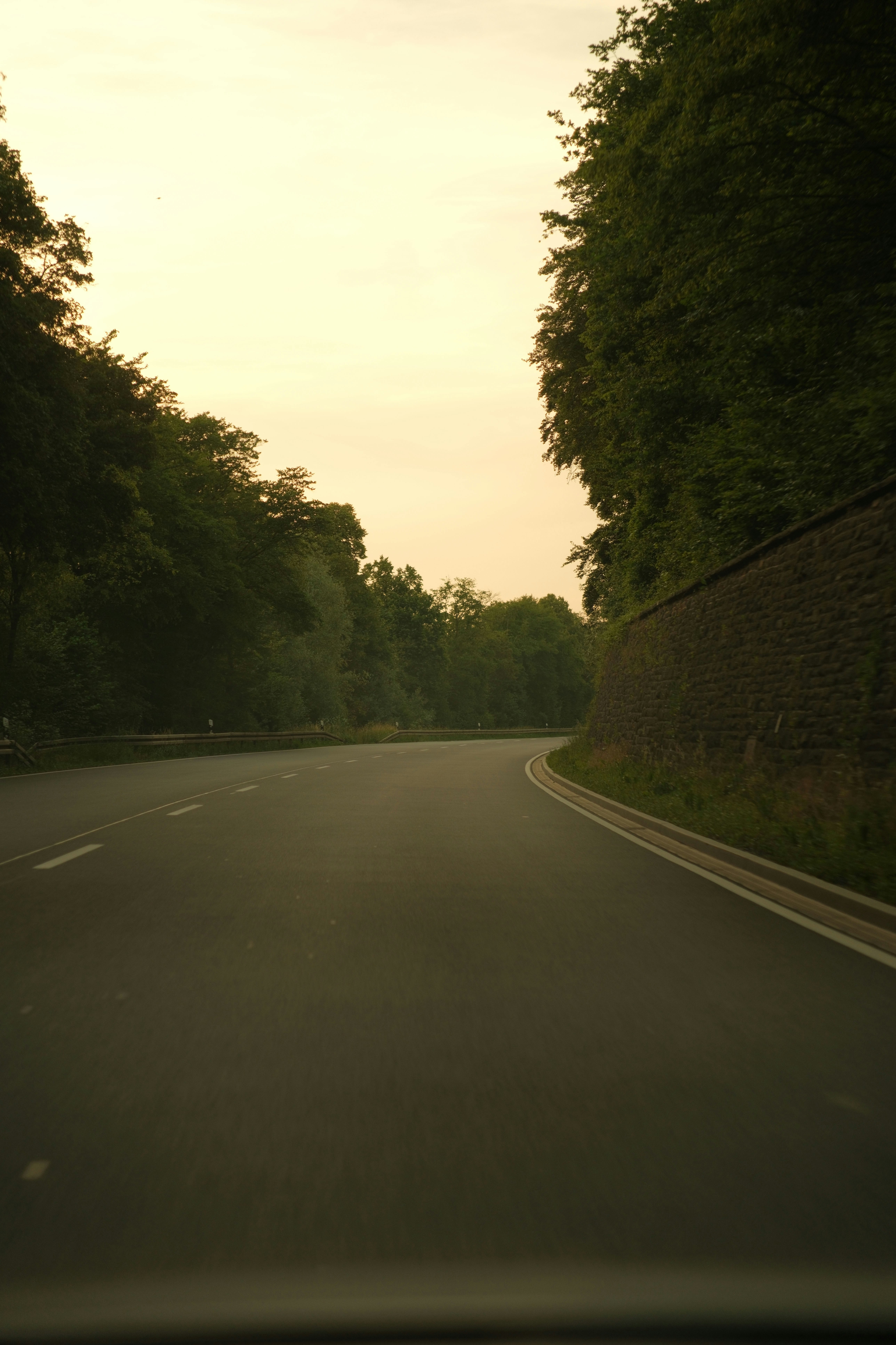 A Quiet Curve: Sunset Road Through the Green Wall