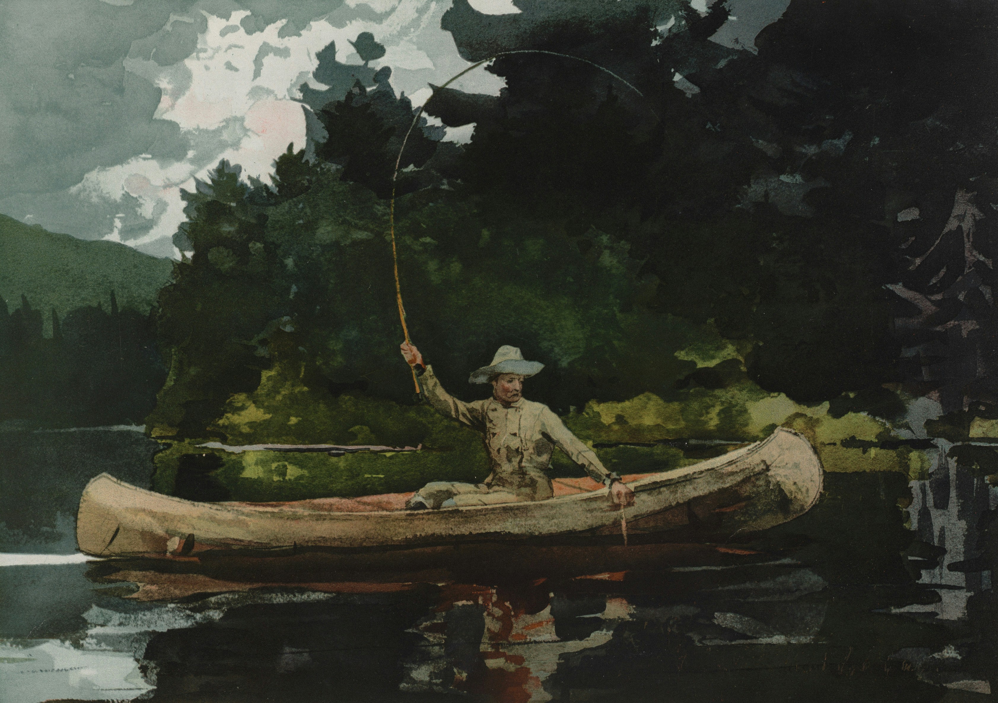 Masted Quiver: A Canoeist Reaches Toward the Horizon