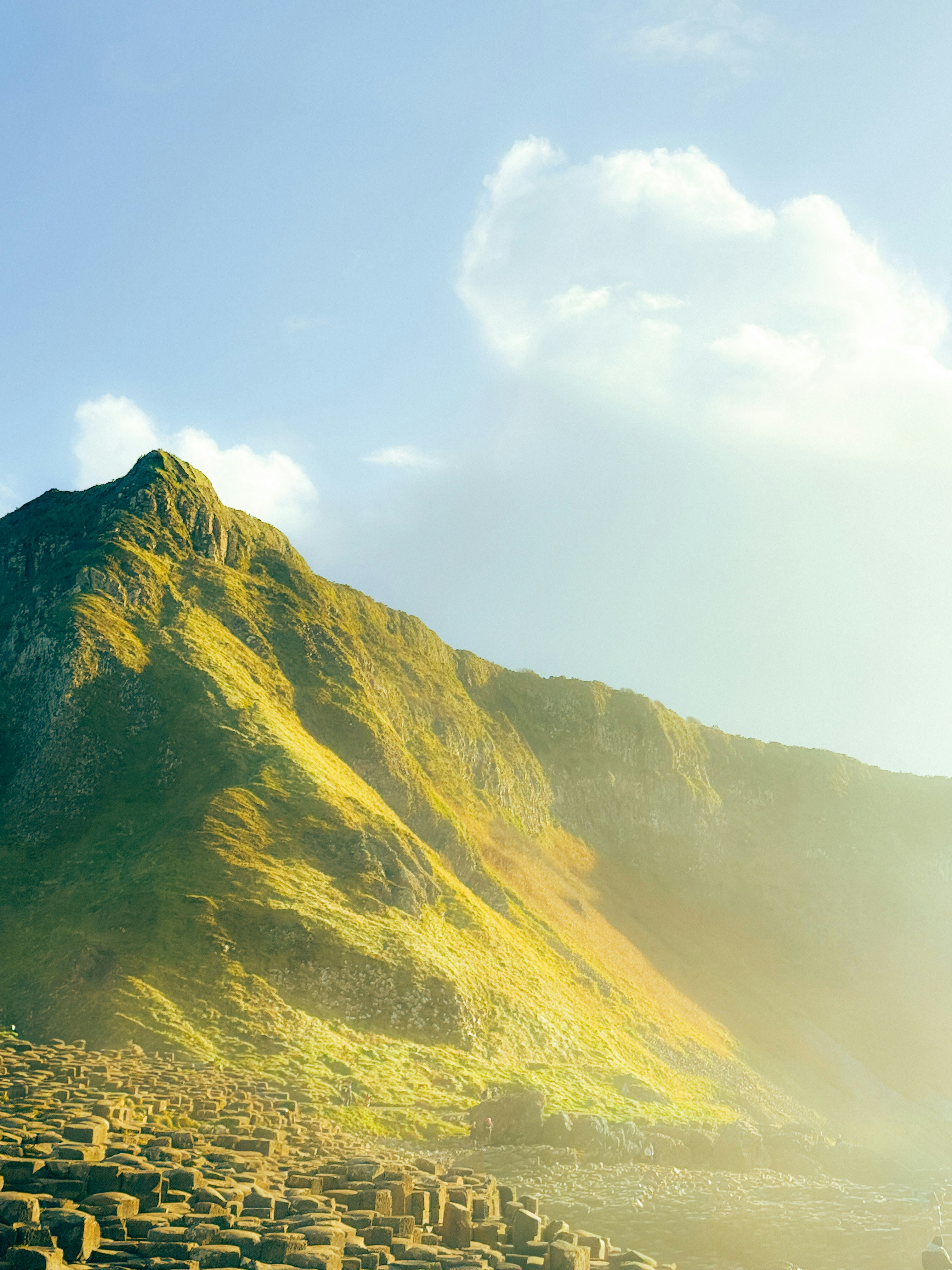 Golden Peak at Dawn: Terrace Steps Meet the Sunlit Ridge