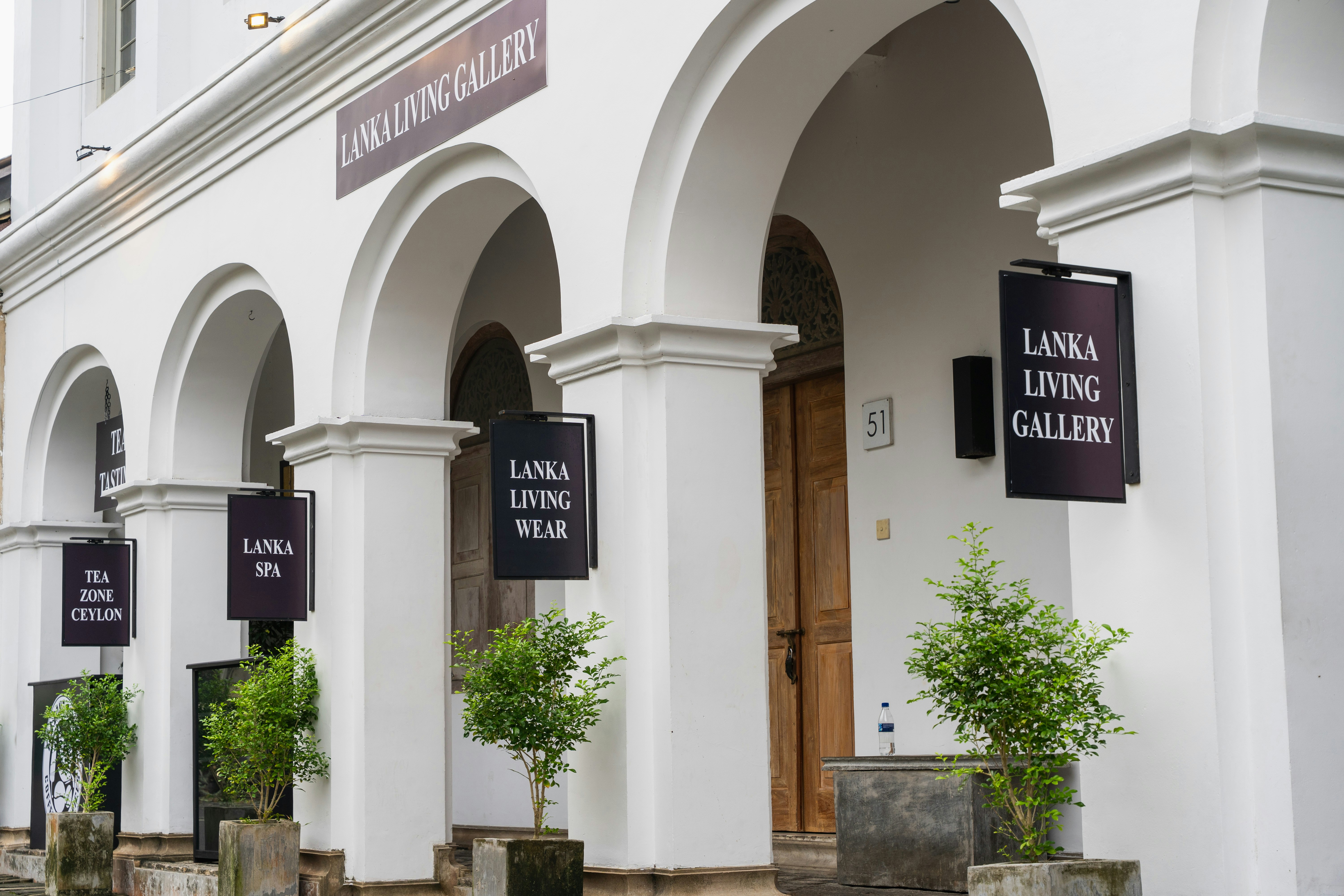Arcaded entrance of Lanka Living Gallery