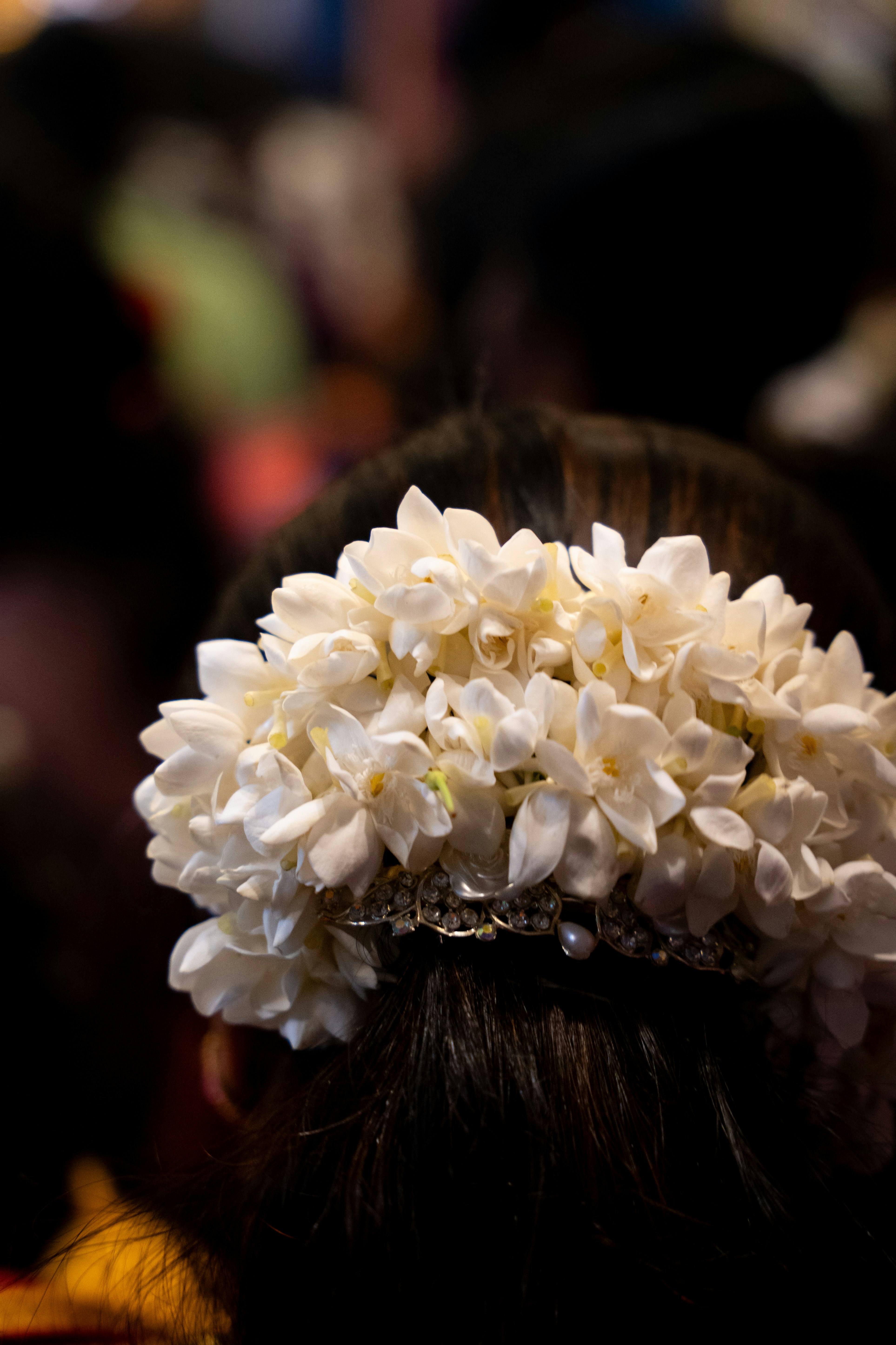 White Orchid Crown: A Floral Halo for a Festive Moment