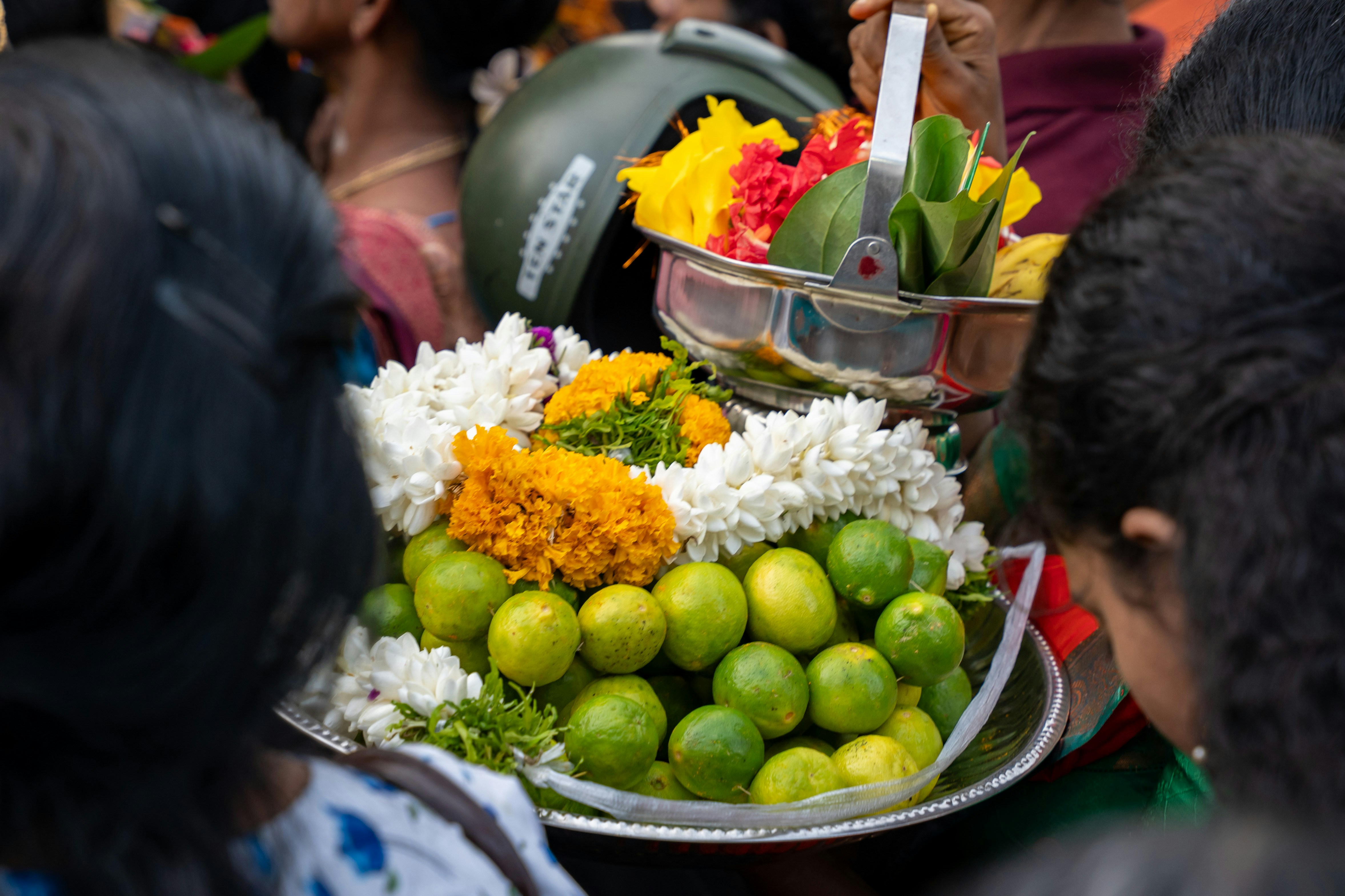 Colorful Offerings in a Crowded Market