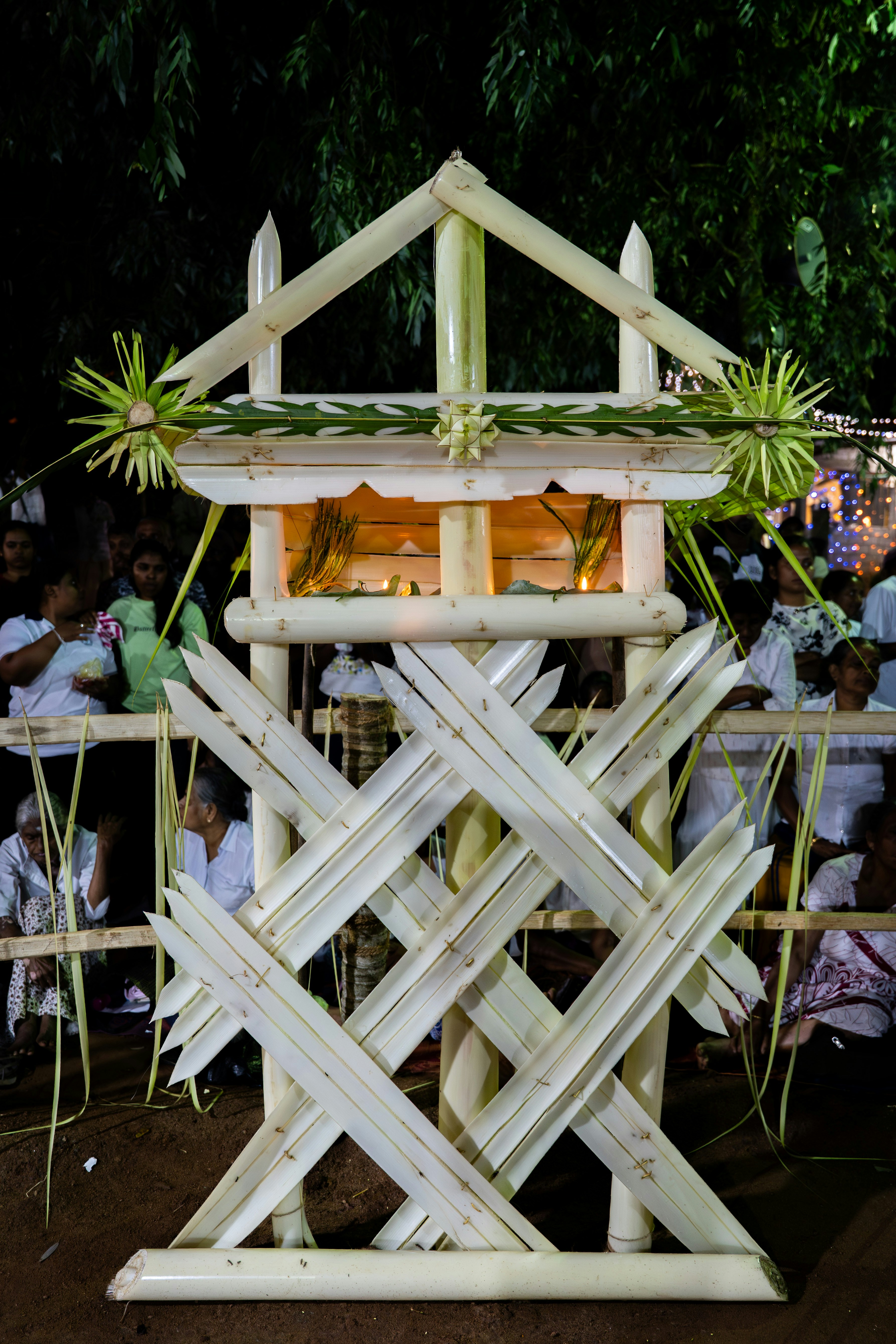 Pyramid of Palm: A Bamboo Shrine Rising Above the Crowd