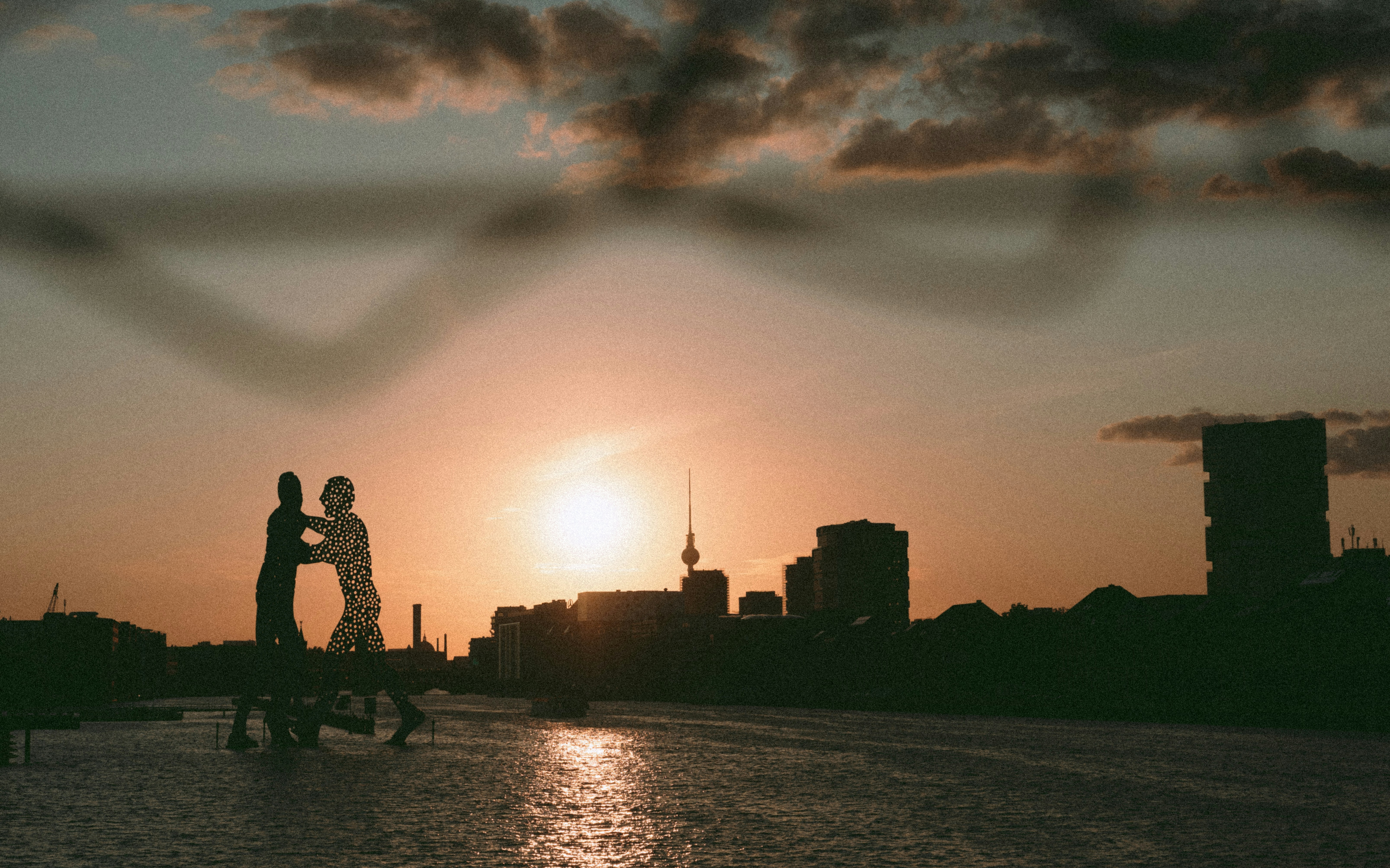 Sunset Stroll by the Quiet Riverfront