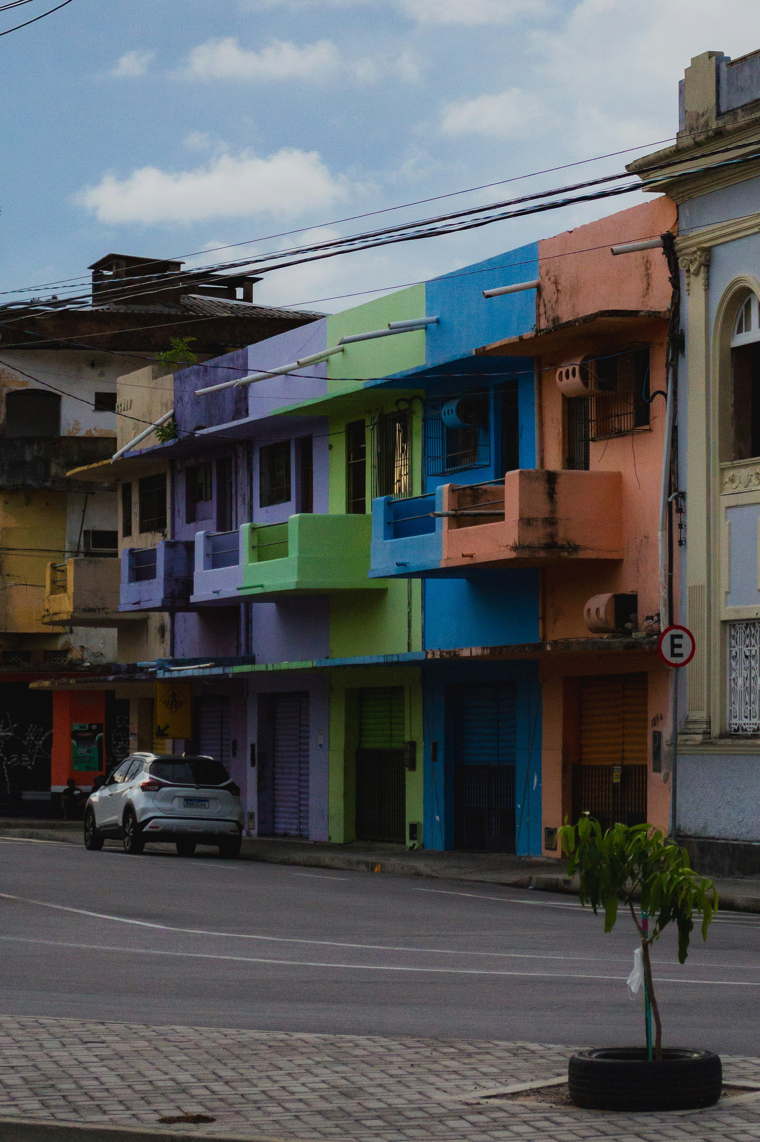 Rainbow Row: A Street of Multicolored Balconies
