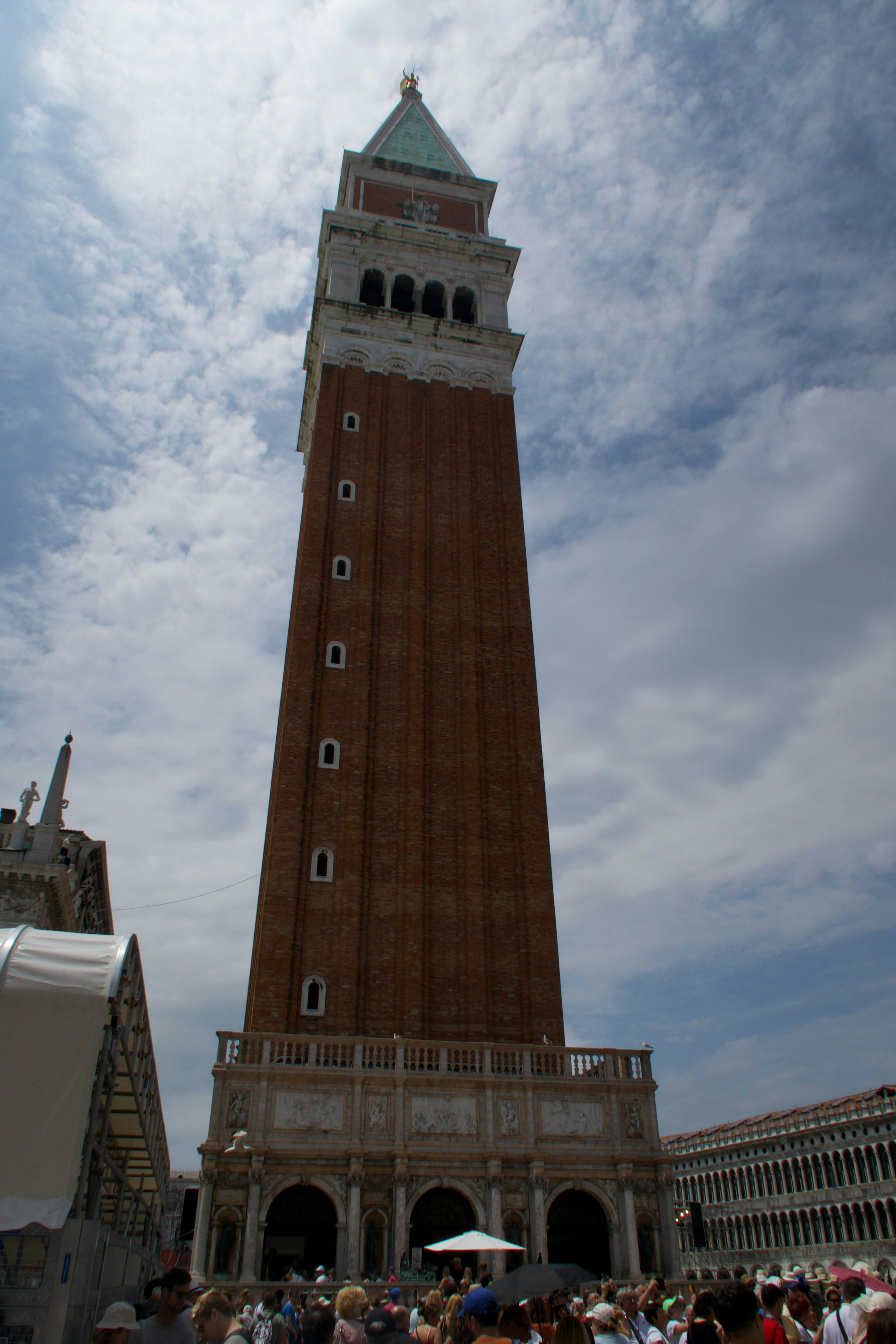 Basilica Tower Reaching the Sky Over Piazza San Marco