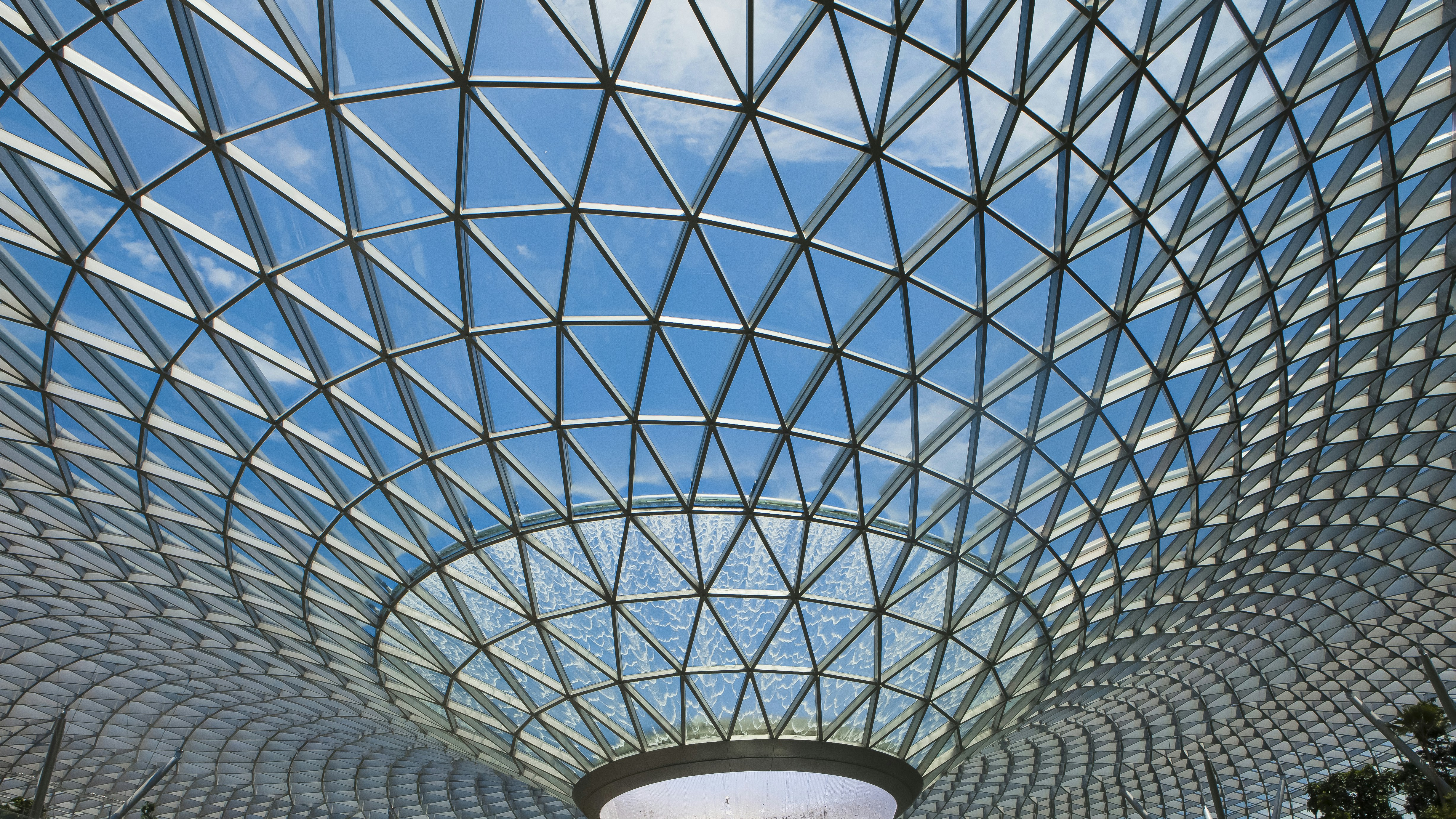 Crystal Cathedral: Concentric Glass Helix Overhead