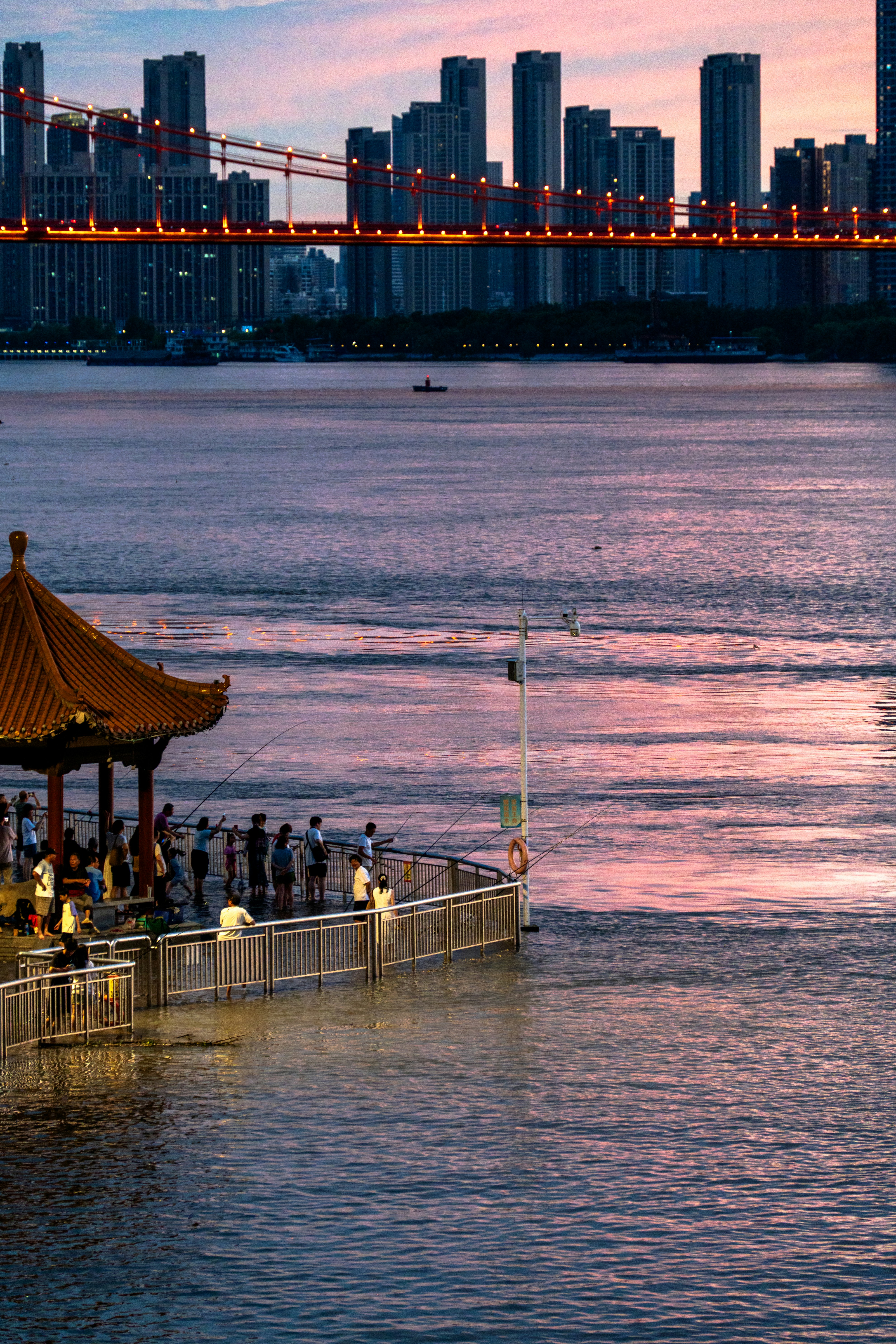 Evening Lights Over the Riverfront Pavilion