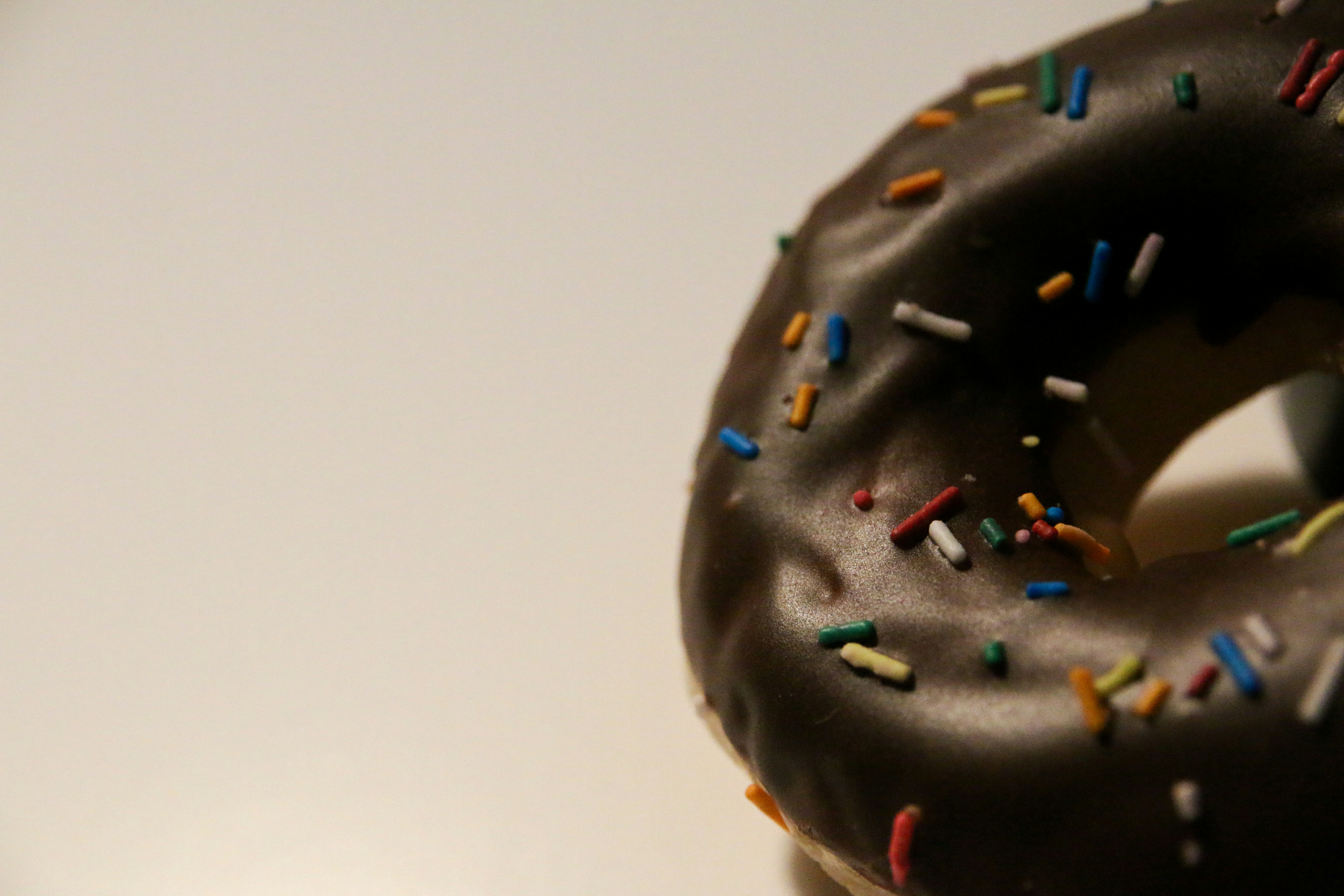 Chocolate Glaze Donut with Sprinkles in Soft Studio Light