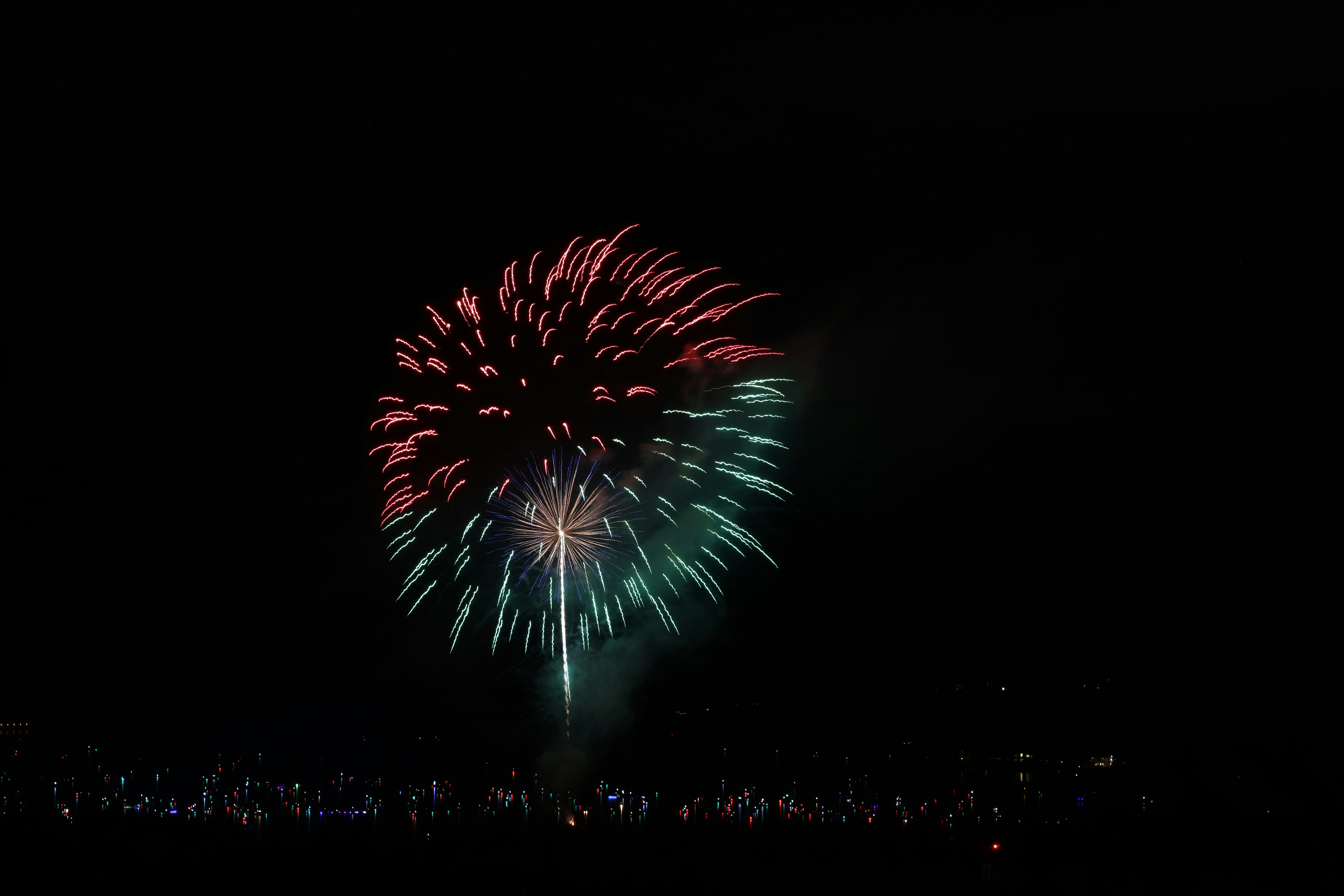 Symphony of Night Lights: Central Bloom Above the Crowd