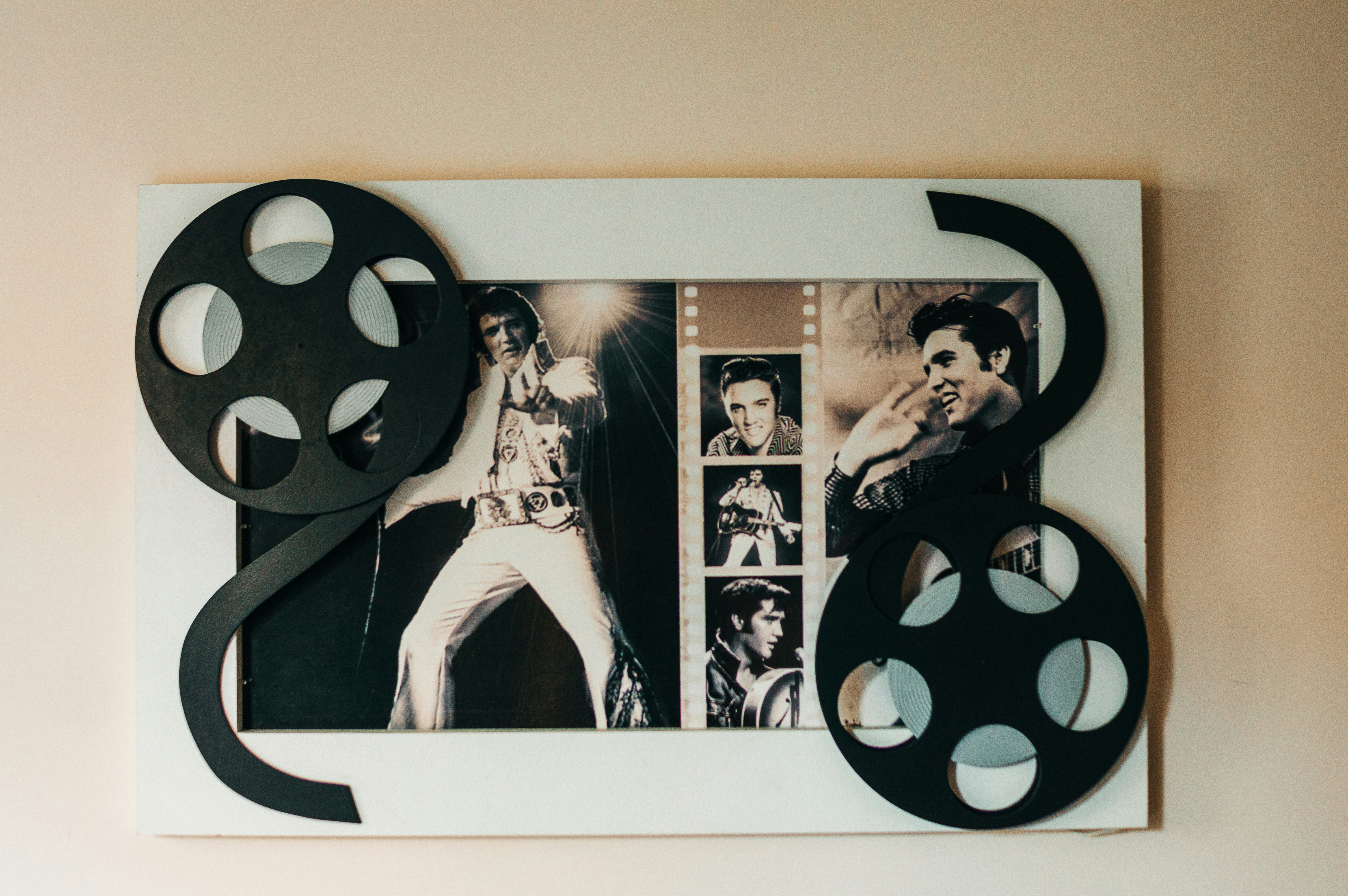 Reel Frames: A Retro Montage Adorns the Wall