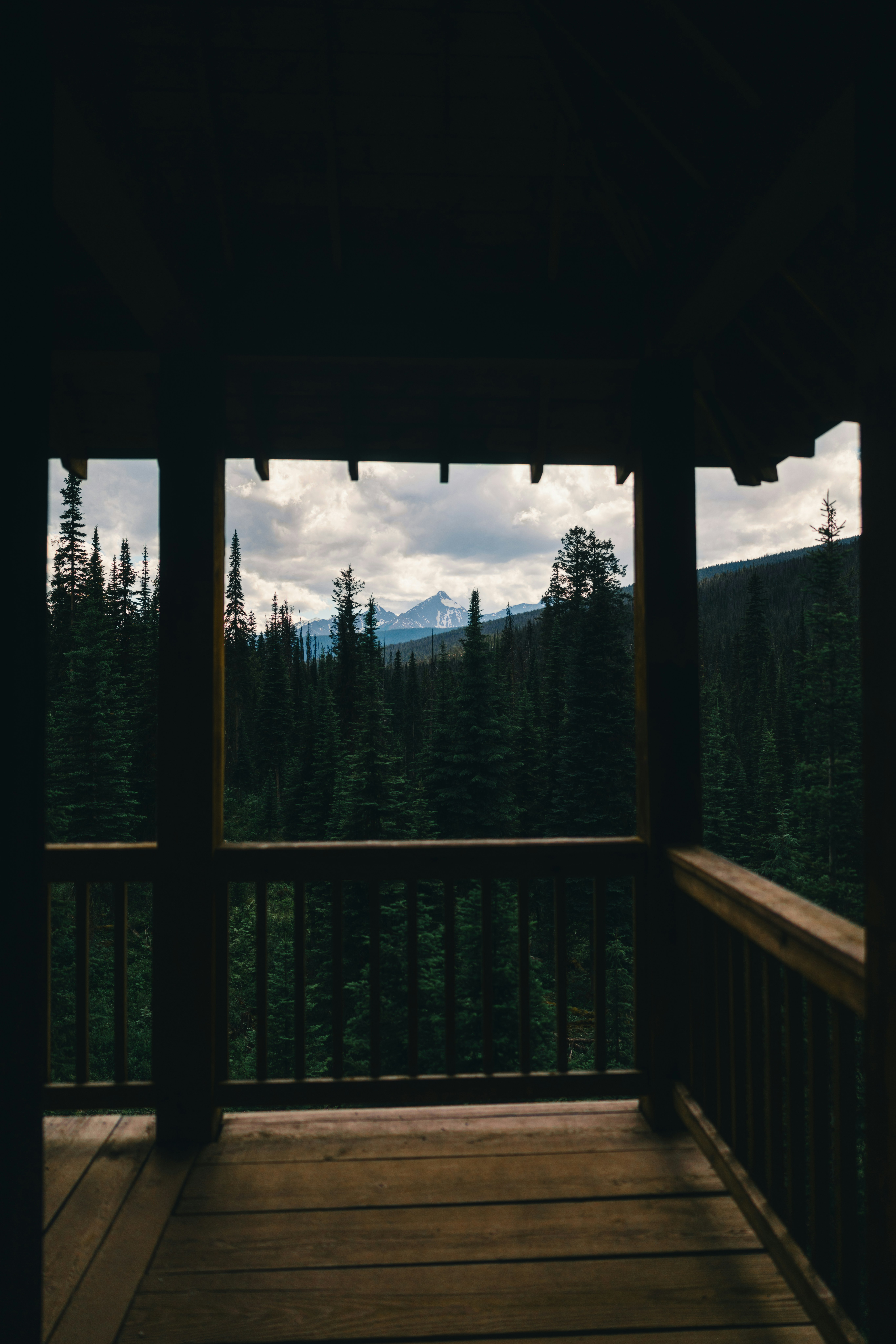 Mountain Vista Framed by a Quiet Balcony