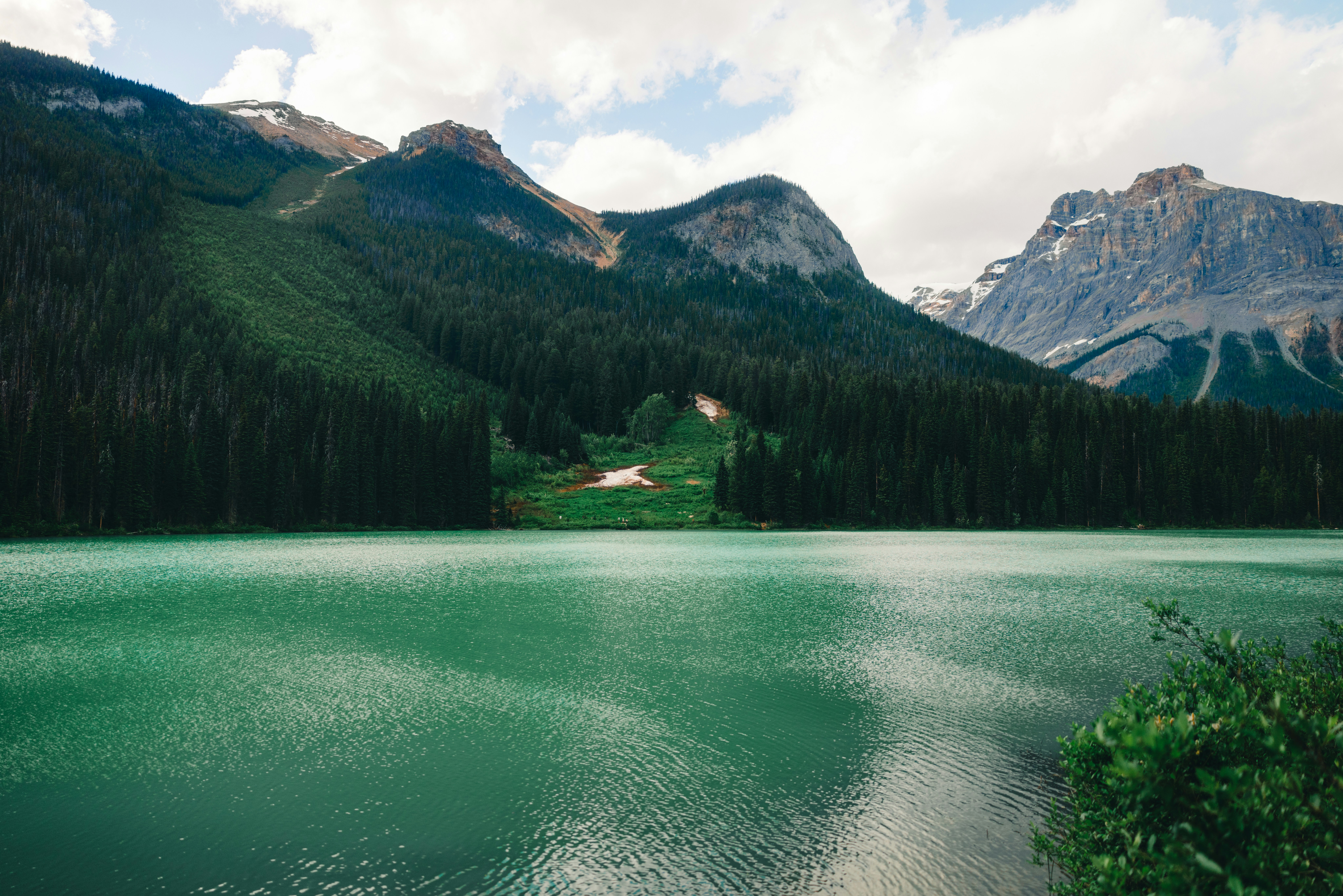 Emerald Basin Mirror: A Mountain-Lake Confluence