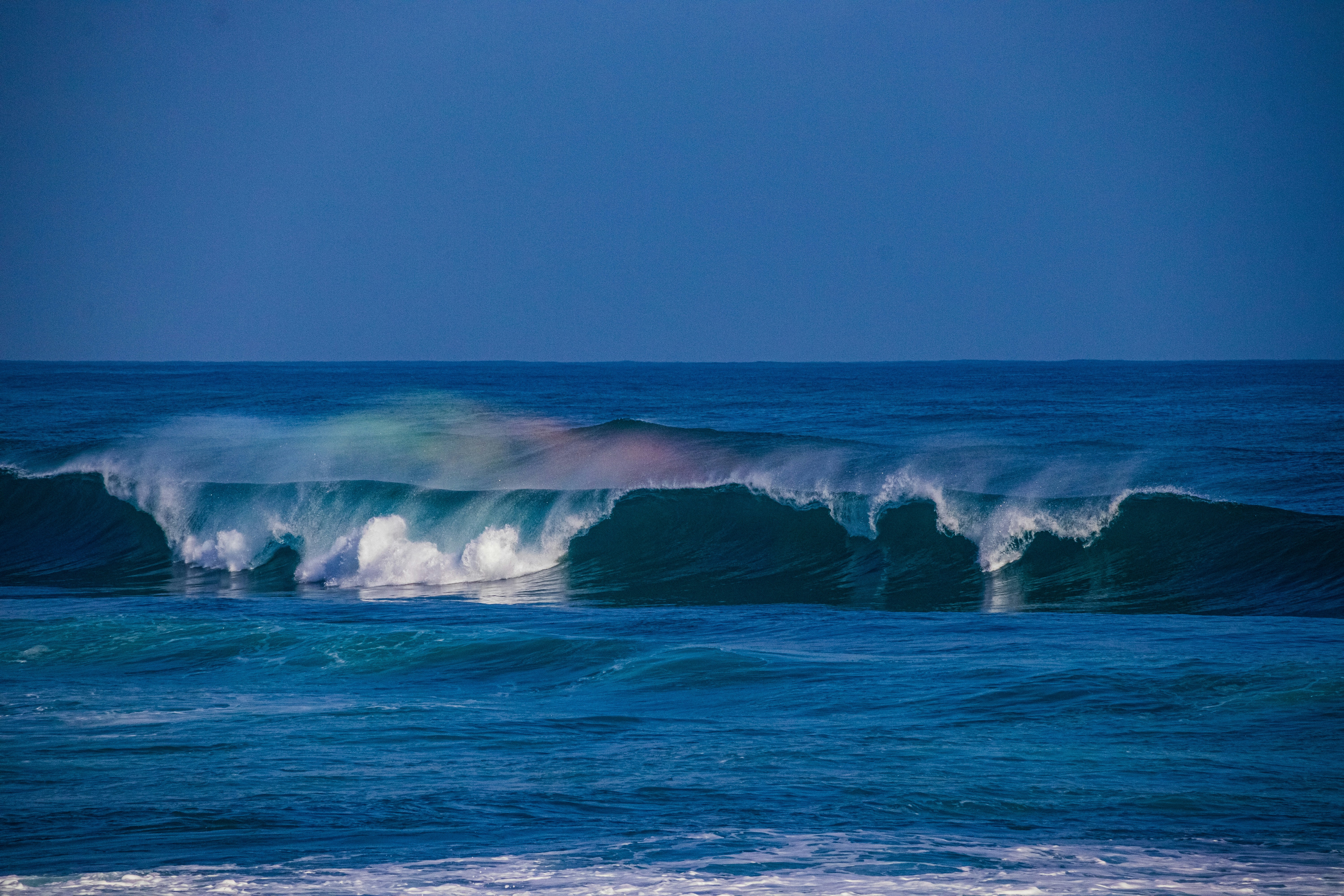 Horizon of Glassy Blues and Rolling Breakers
