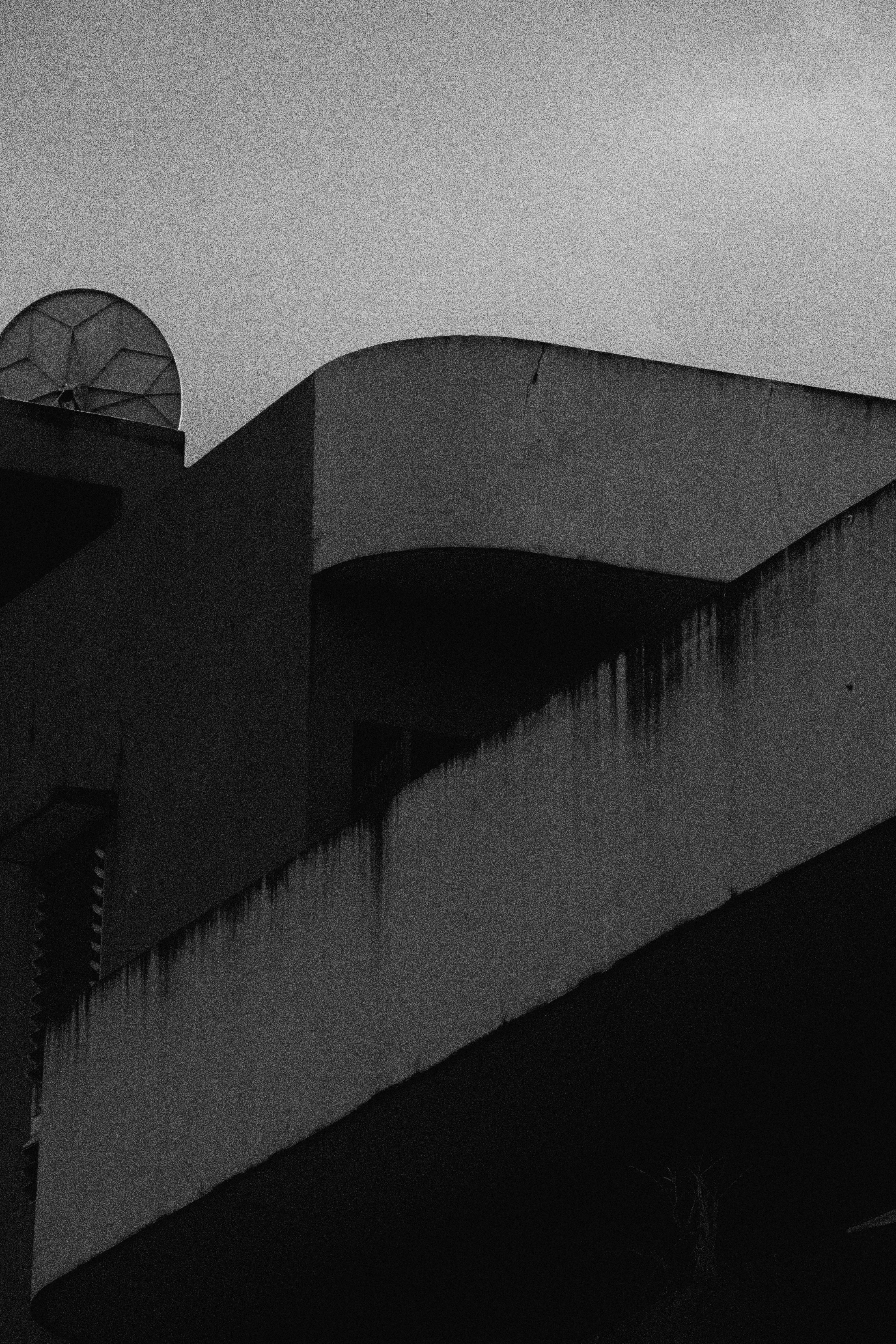 Concrete Geometry: A Monochrome Study of Angles and Shadows
