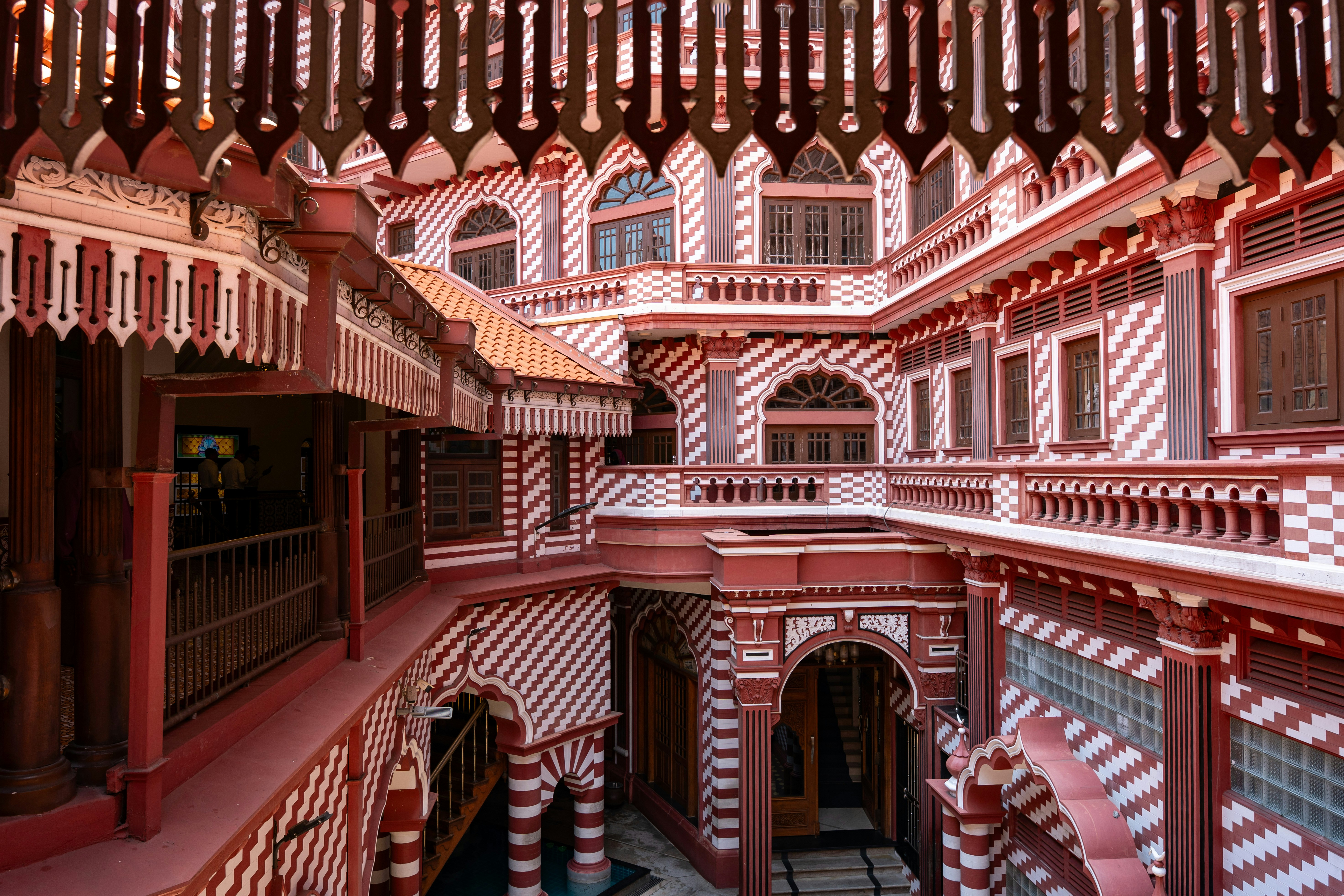 Checkerboard Courtyard: Stripes of Light and Shadow in a Bijou Palace