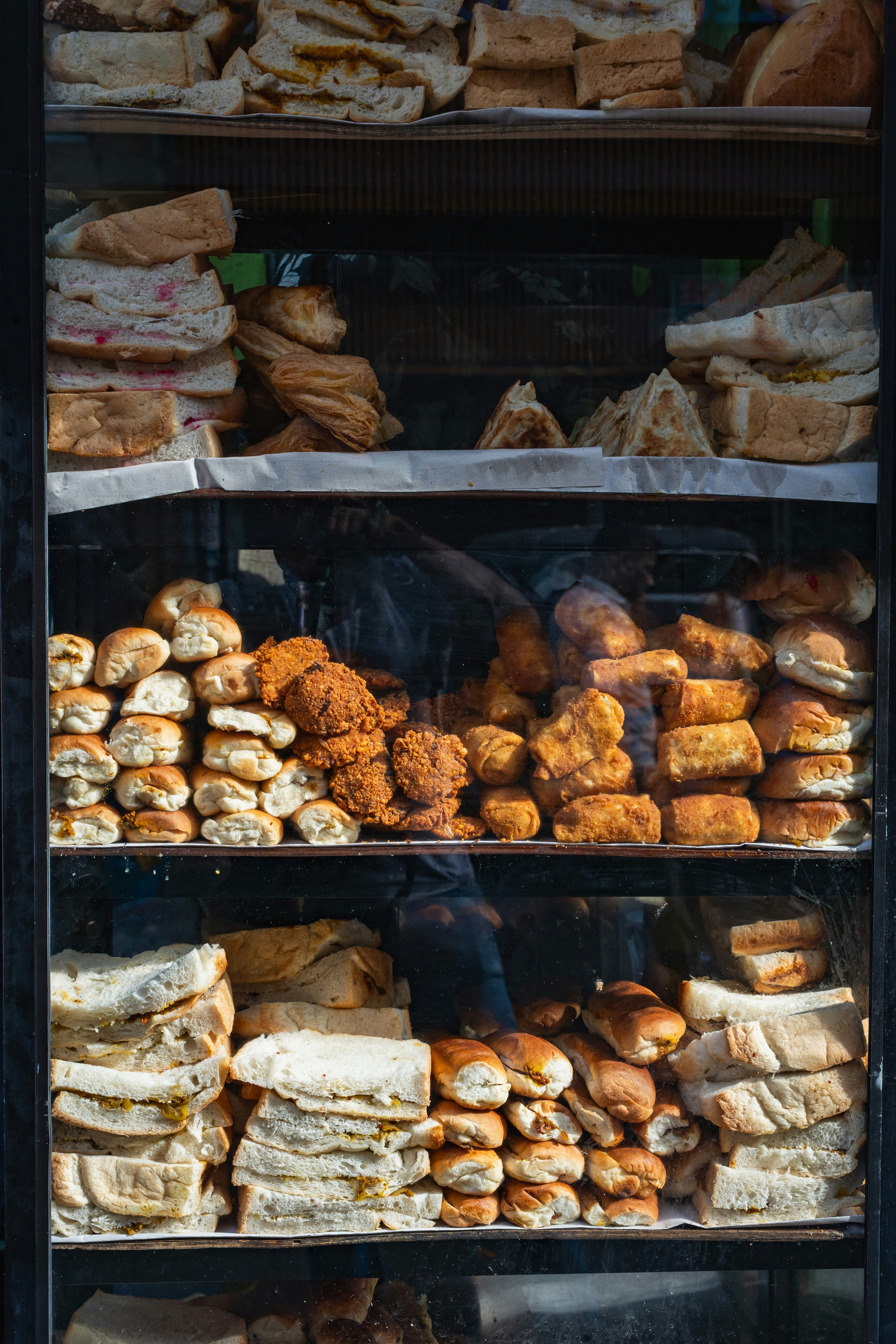 Layers of Pastry at the Glass Bakery Display