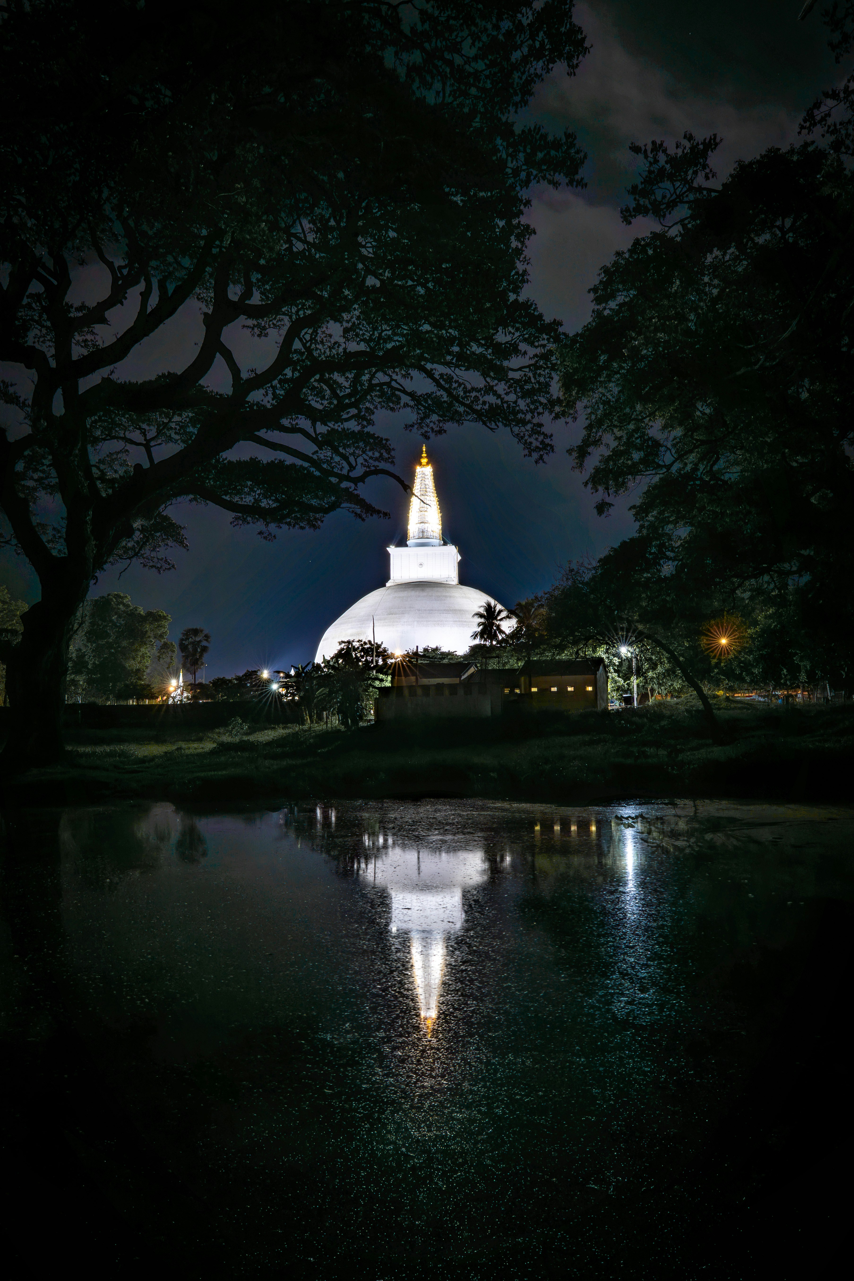 Moonlit Dome: A Silent Reflection in the Park