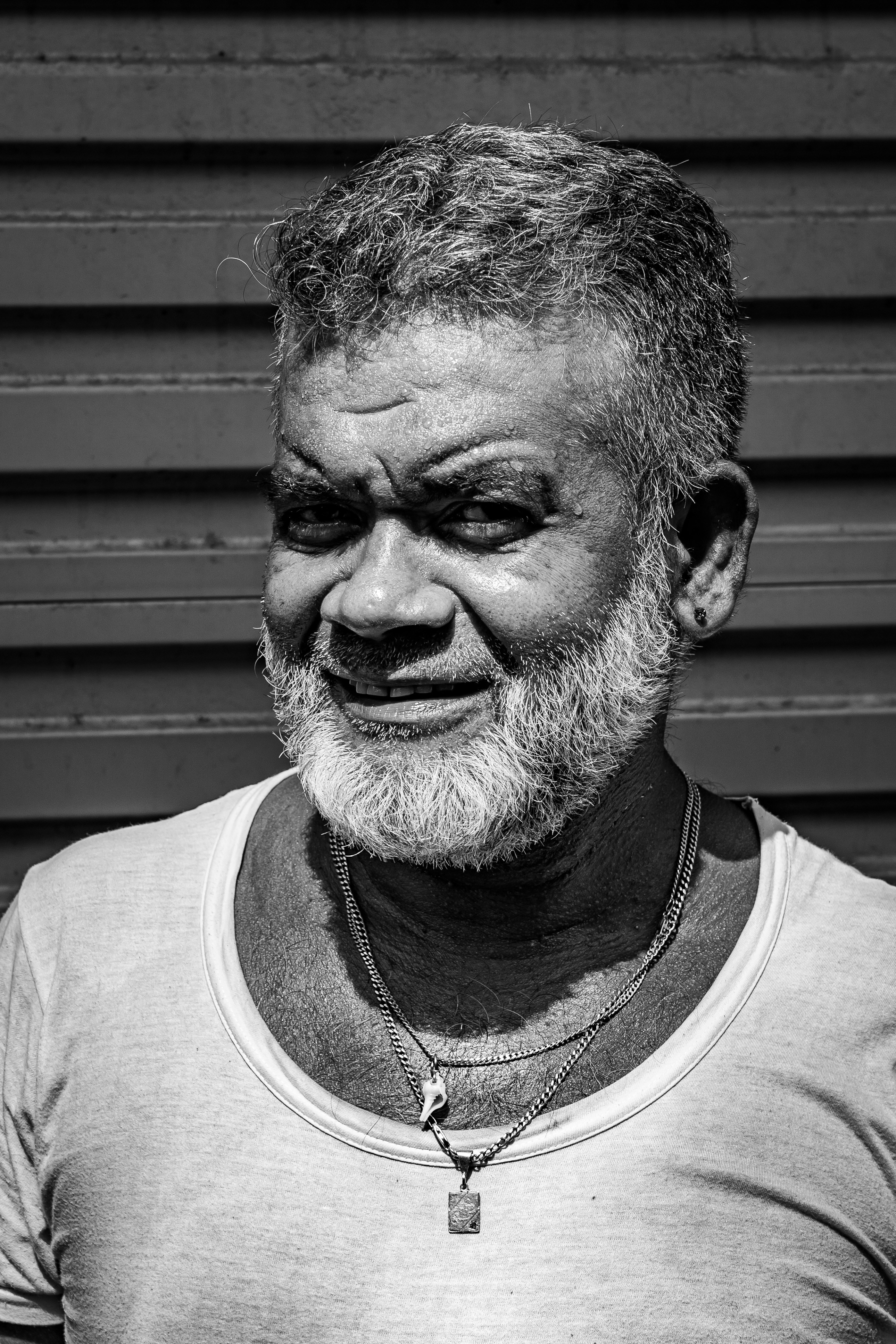 Weathered wisdom: a quiet, sunlit portrait of resilience