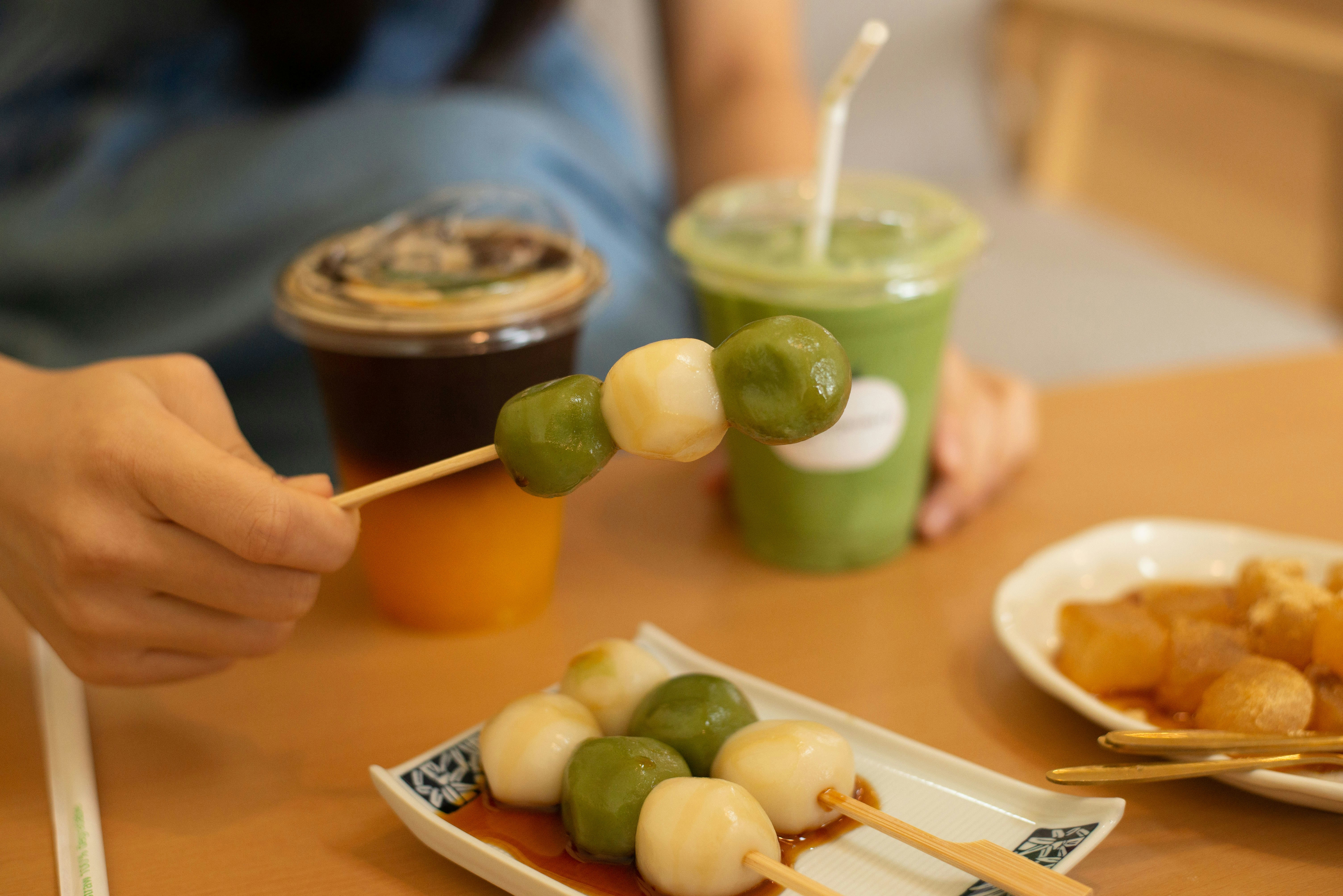 Skewered Delights: Colorful Mochi on a Dozen Sticks