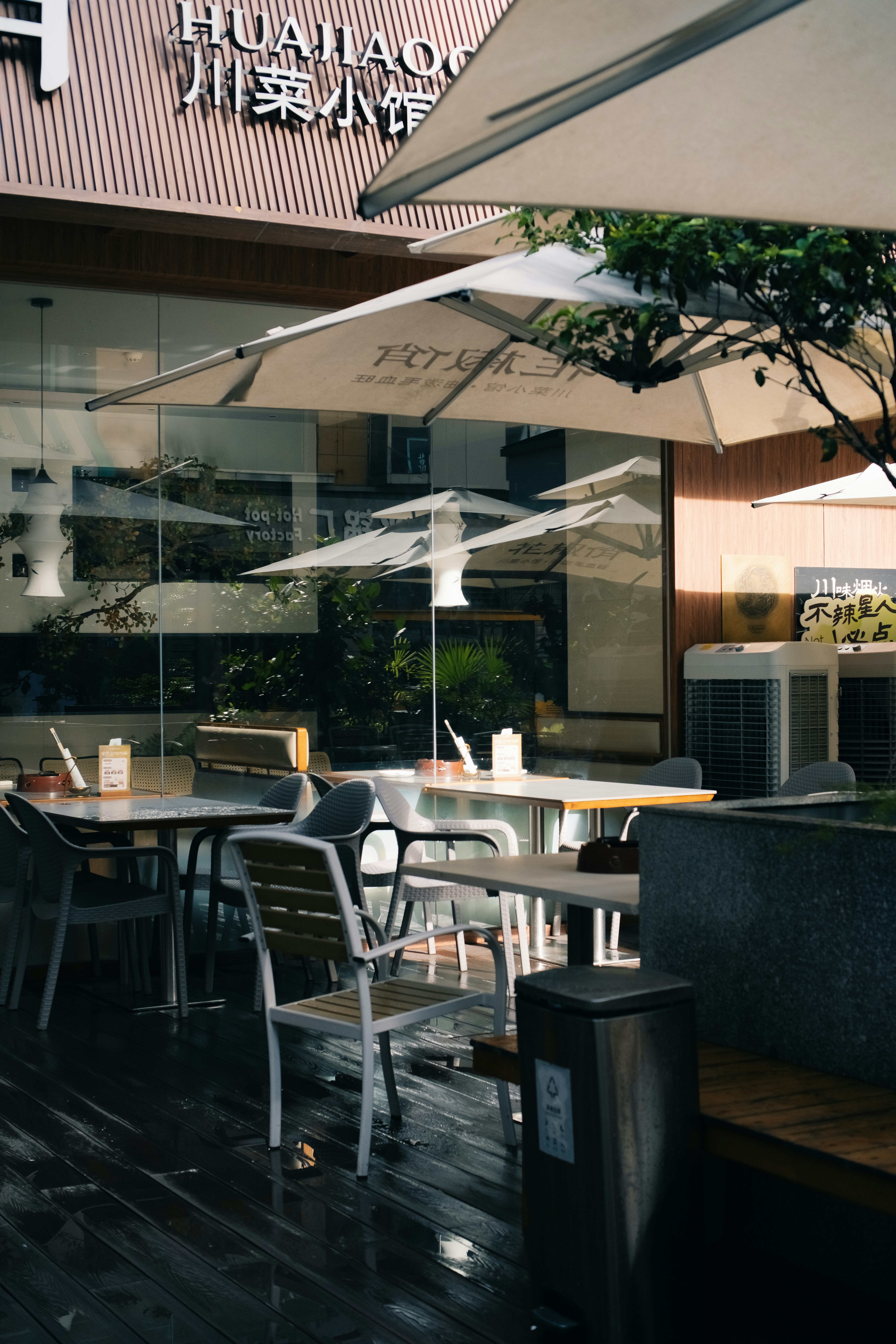 Cafe Terrace Under Modern Canopies