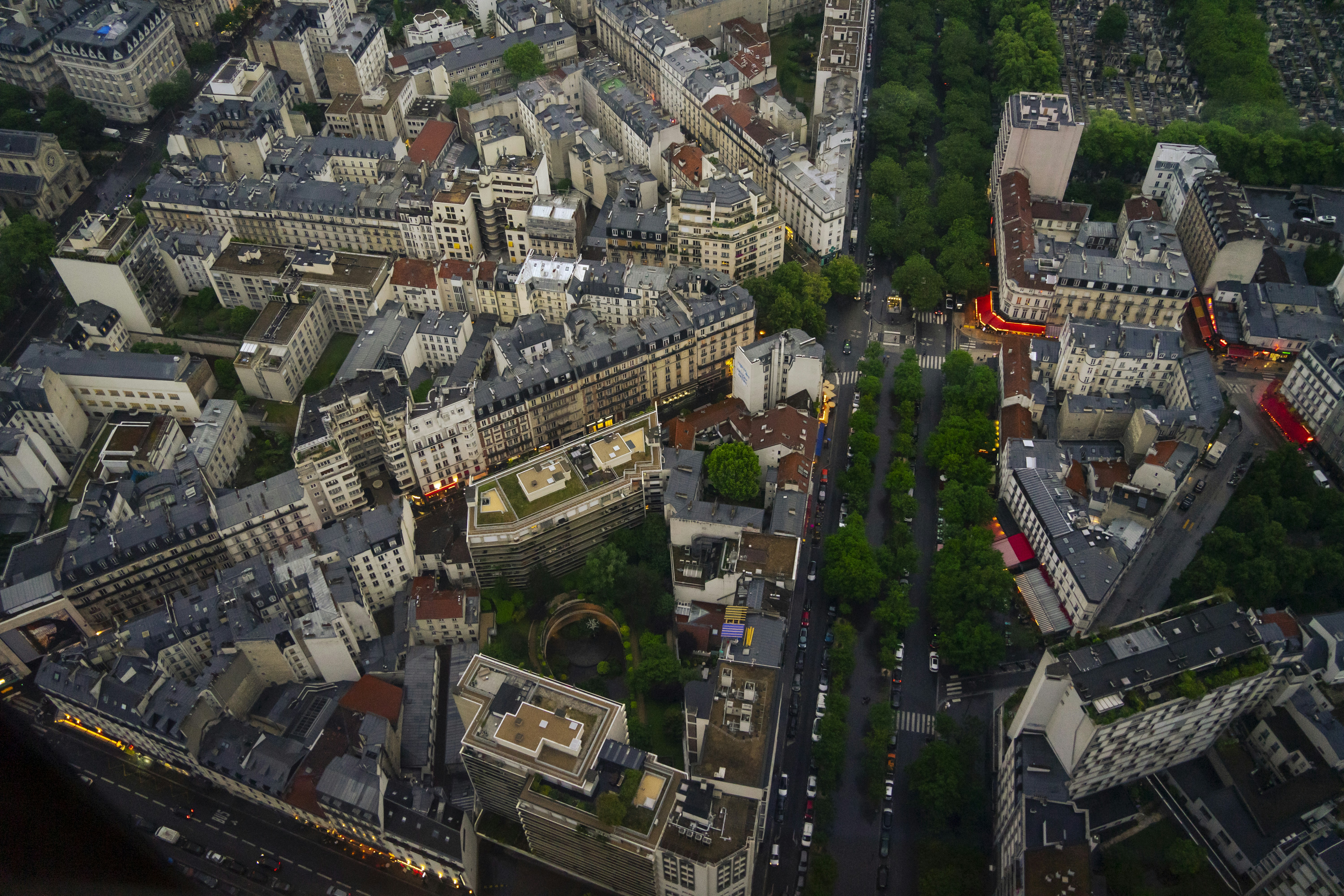 Aerial Ribbon: Urban Grid Meandering Through Green Corridors