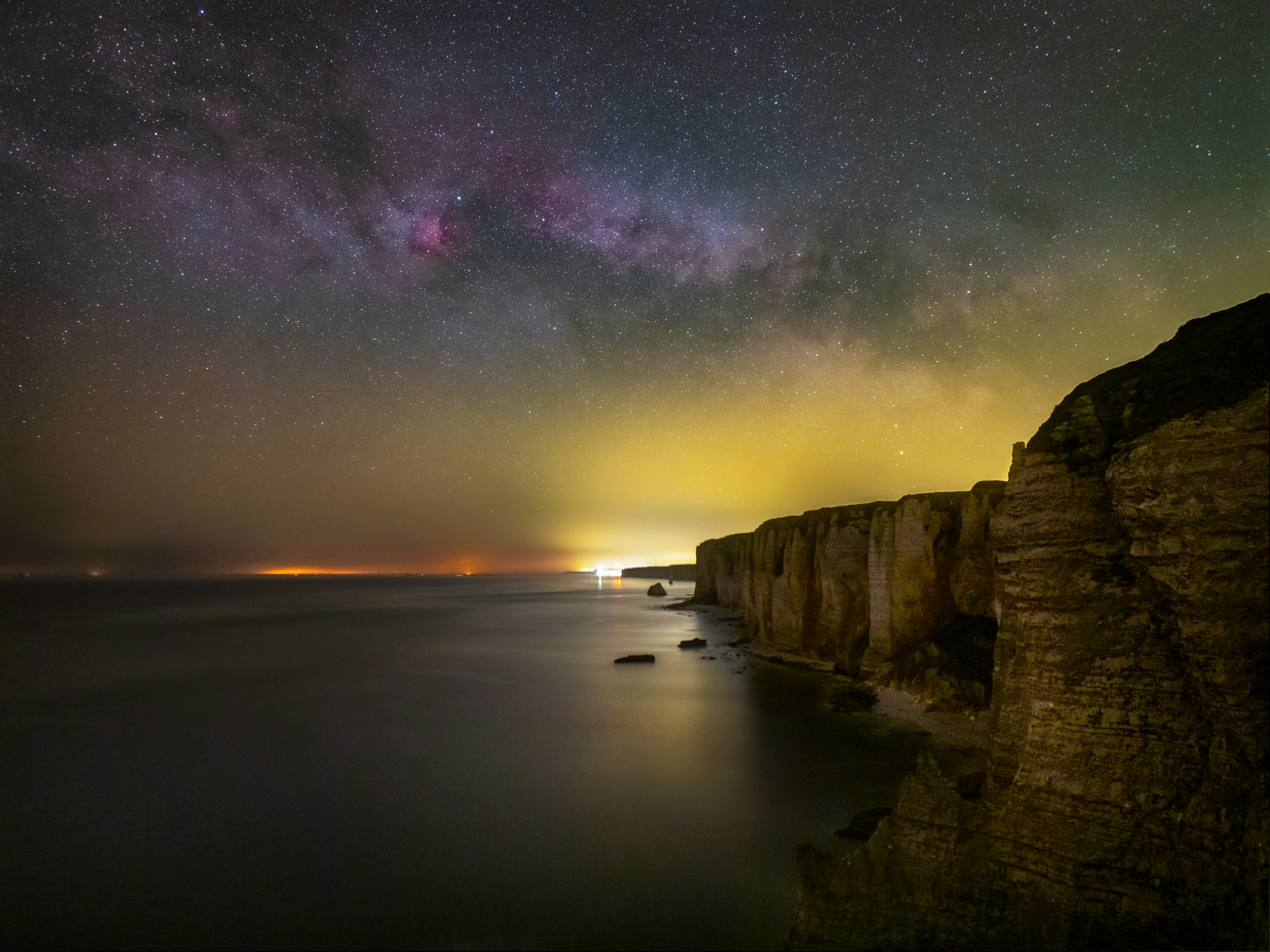 Milky Way Over Cliffside Coast