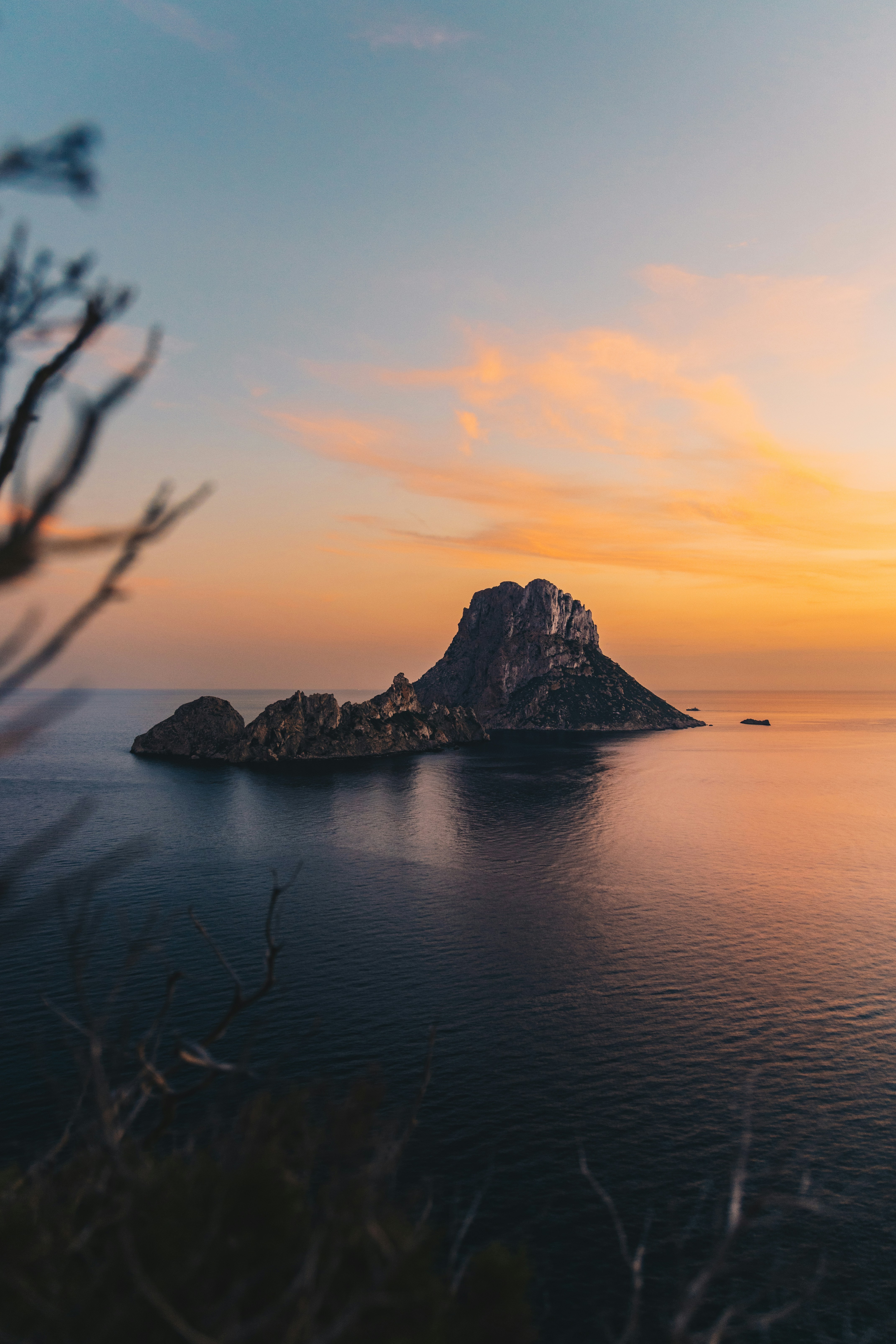Emerald Rock Island at Sunset