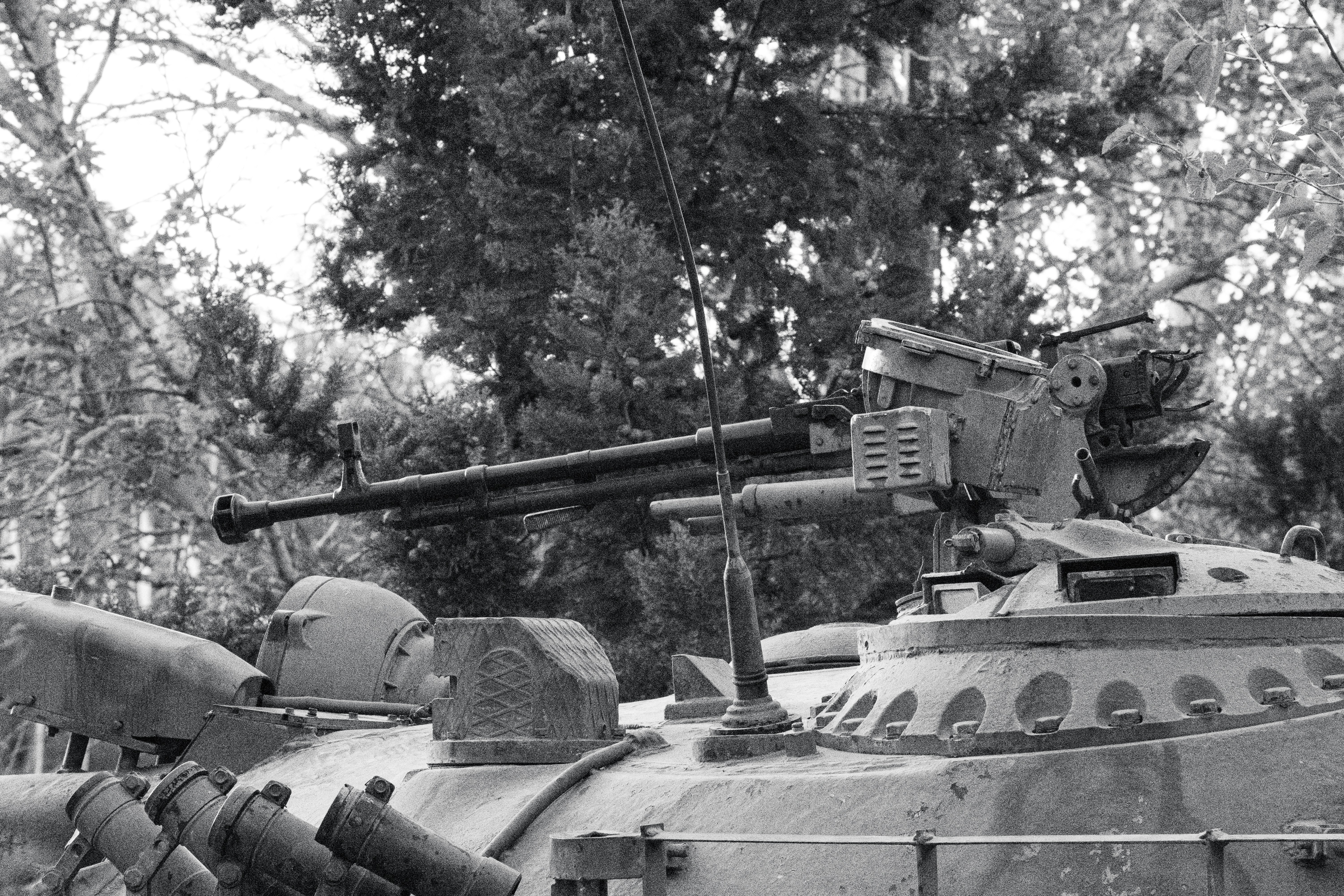 Iron Sentinel: A Close-Up of the Tank Cannon in Quiet Focus