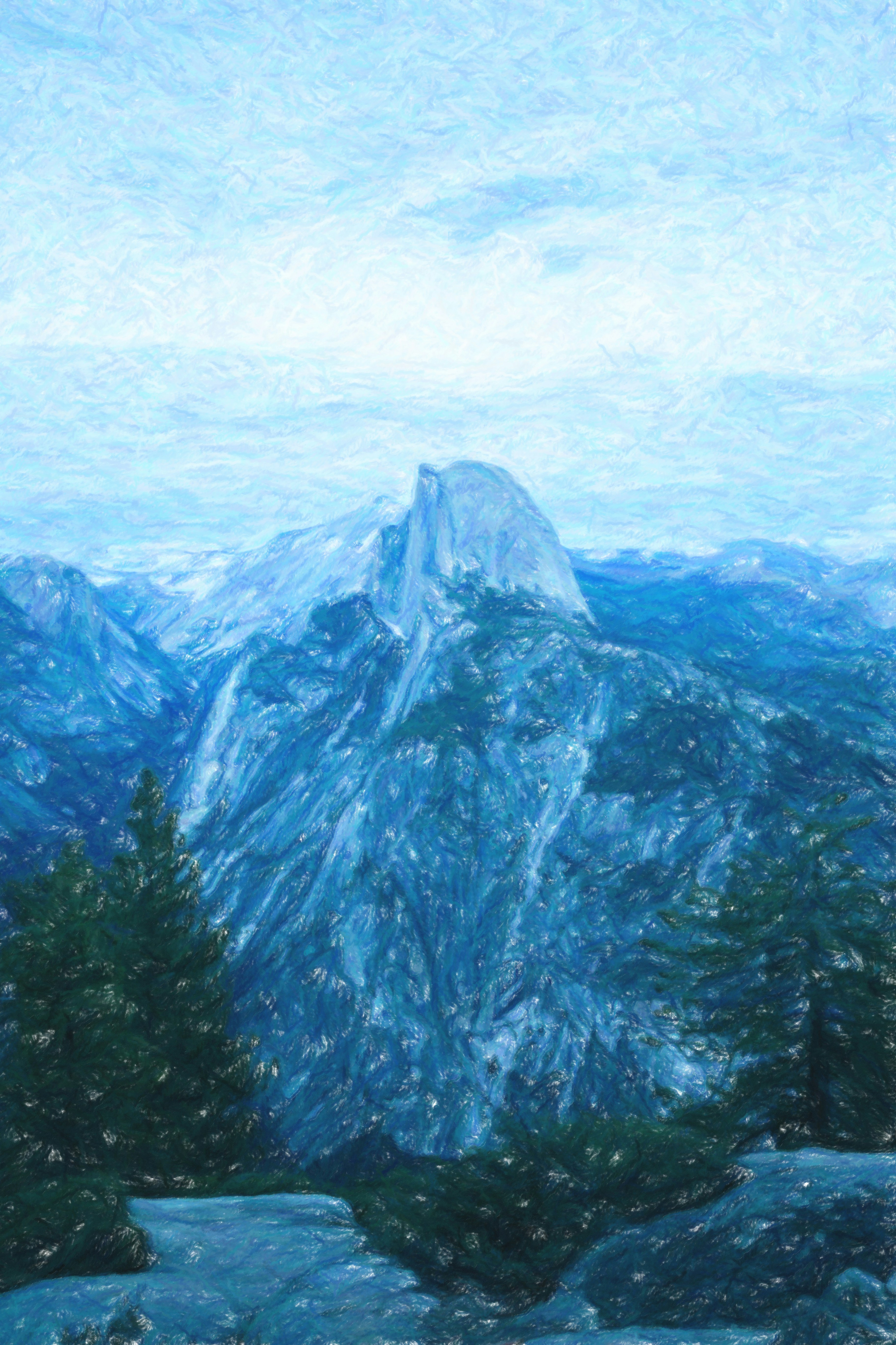 Majestic Peak Emerges Above Pine Fortresses