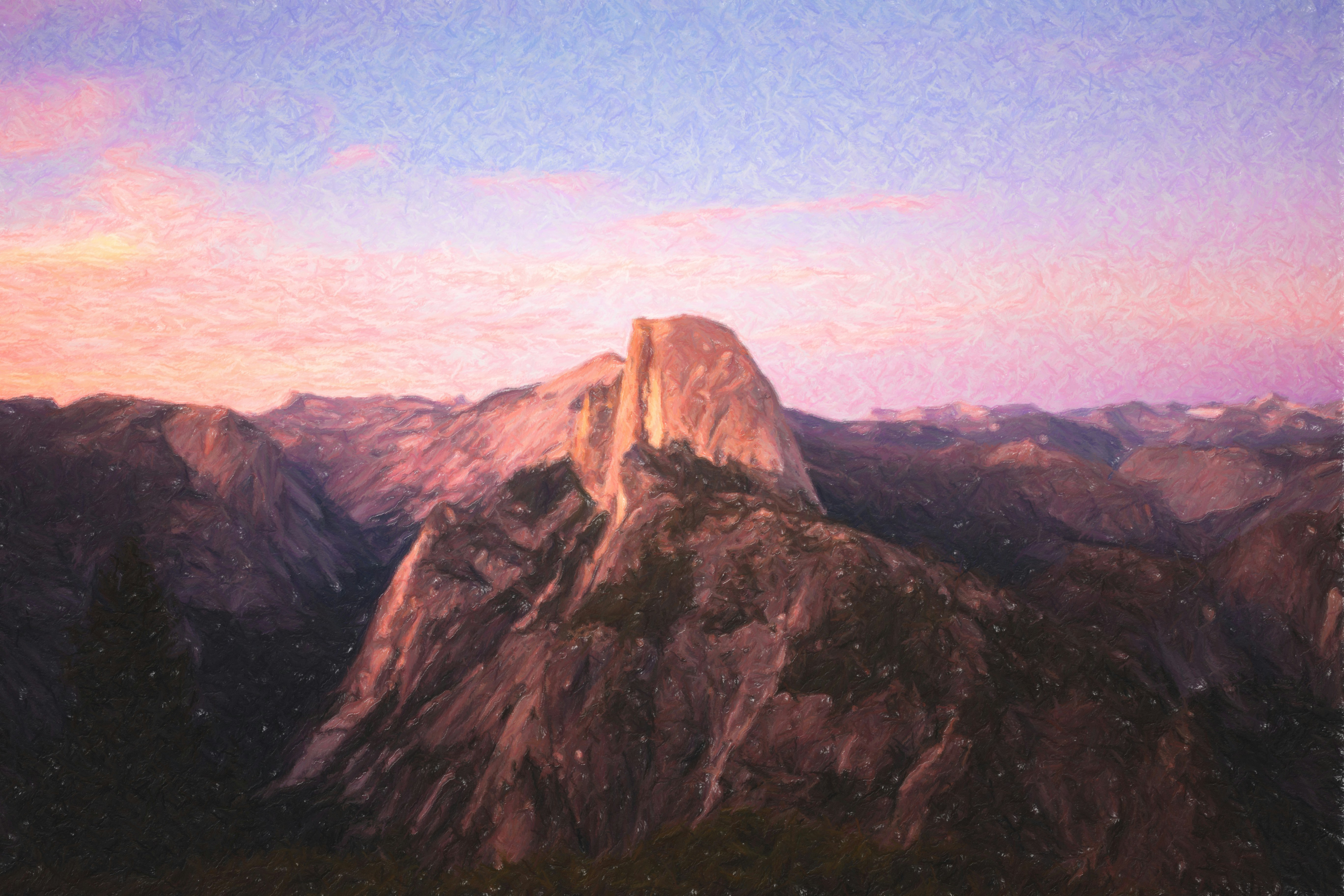 Sunlit Peak: A Quiet Portrait of Half-Domed Granite