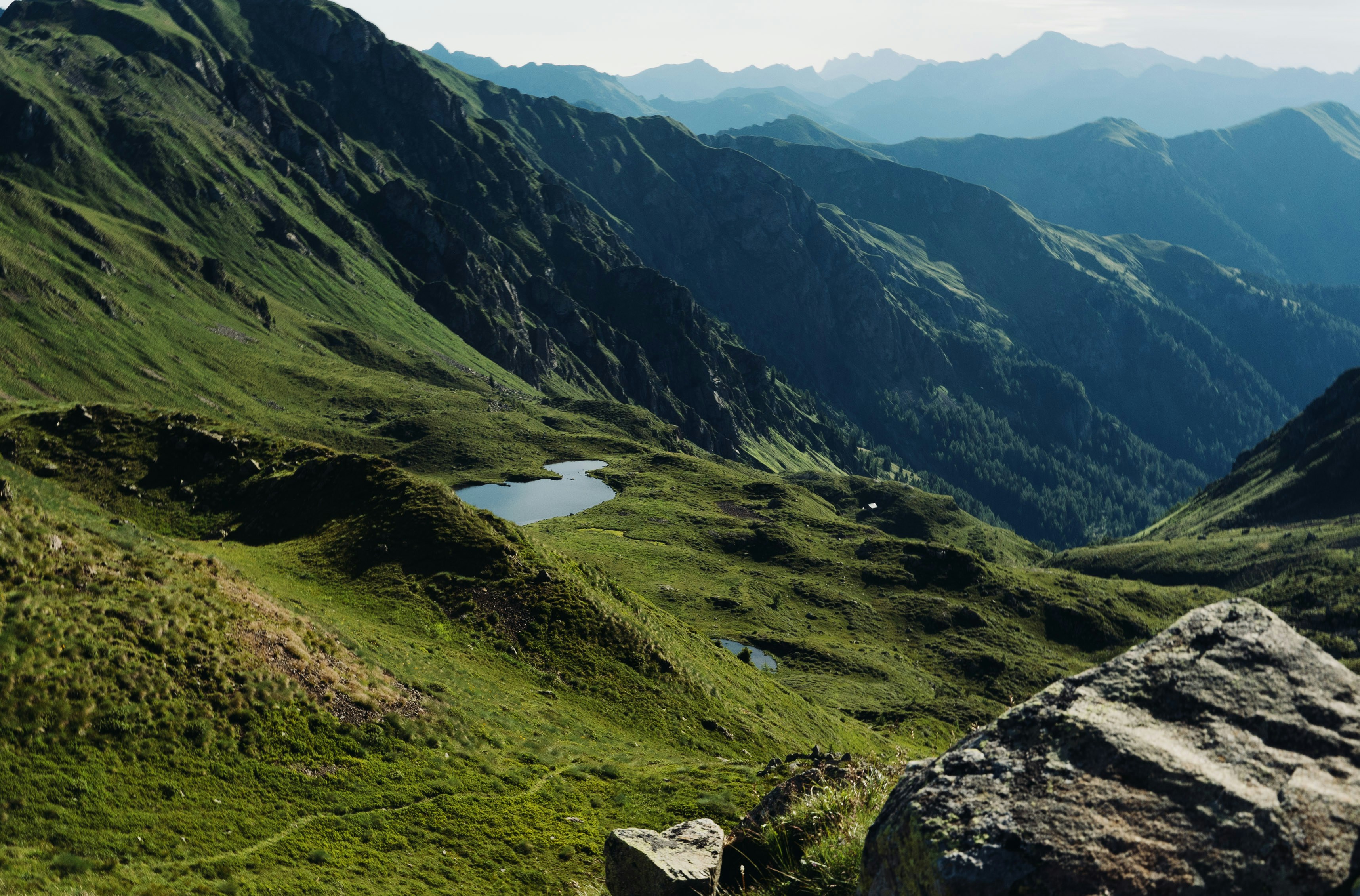Verdant Basin Amid Rolling Carpathian-like Peaks