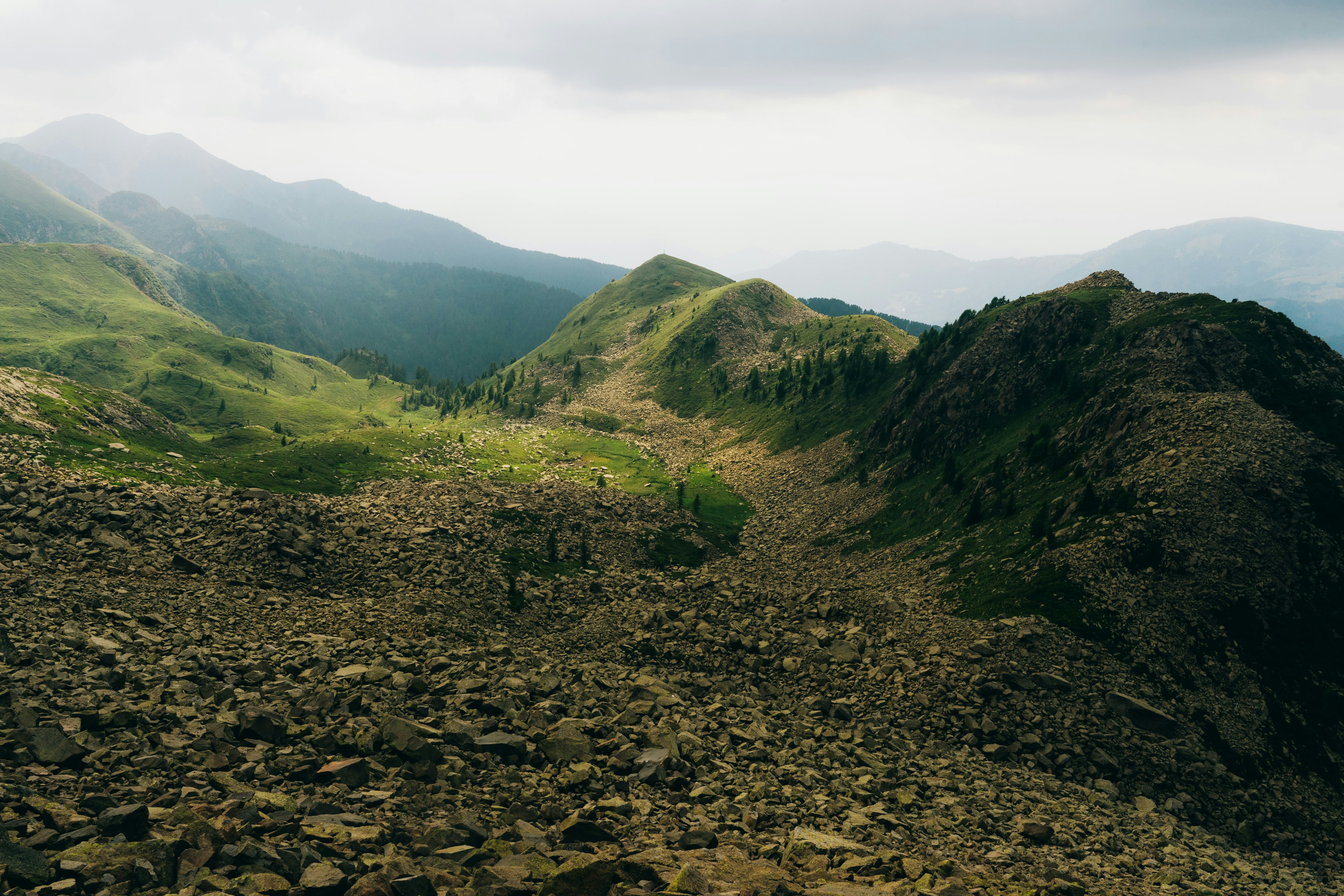 Ridge Walk Through a Tumbled Field of Stones