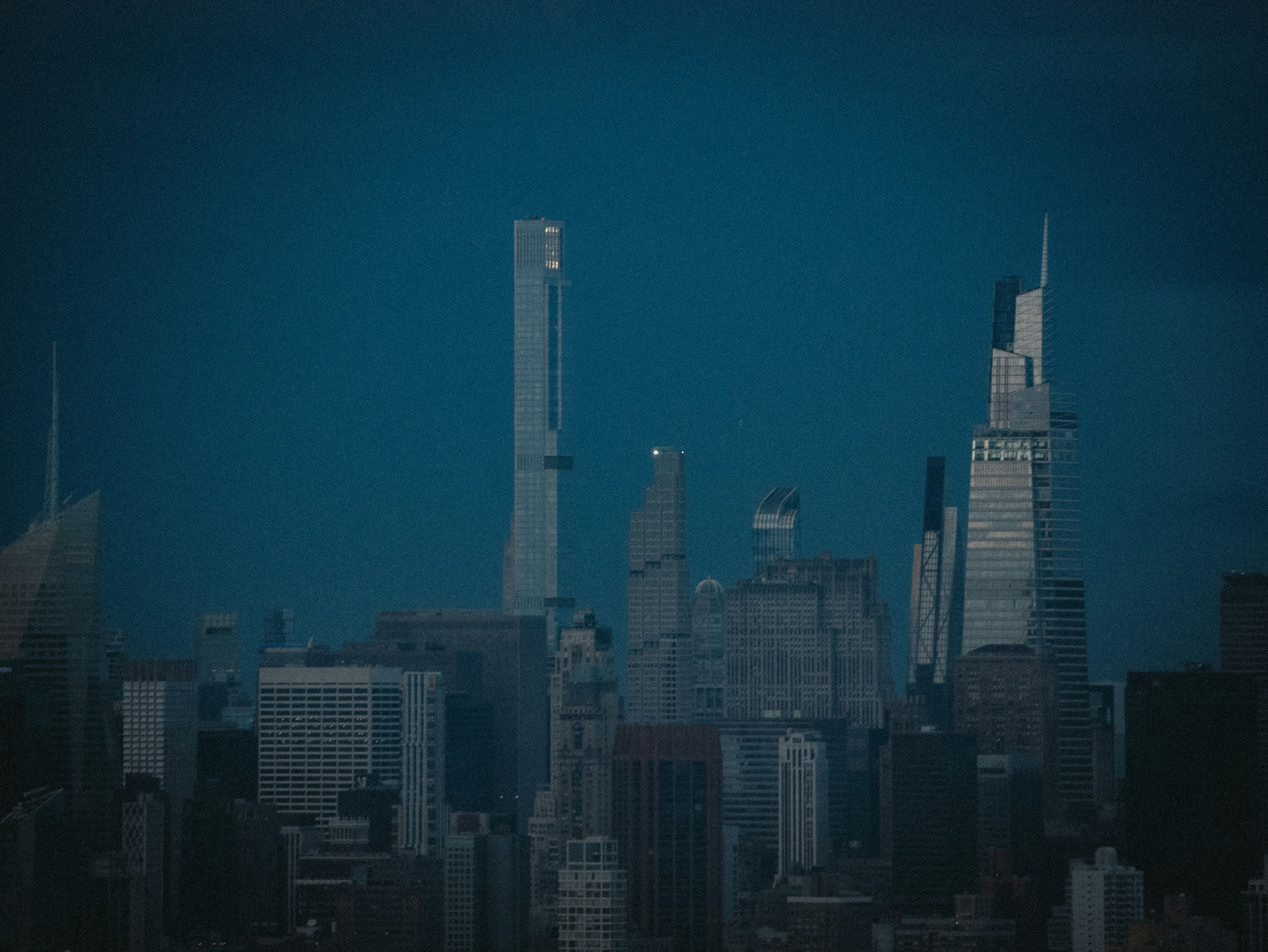 Urban Skyline in Low Light with Cool Tint