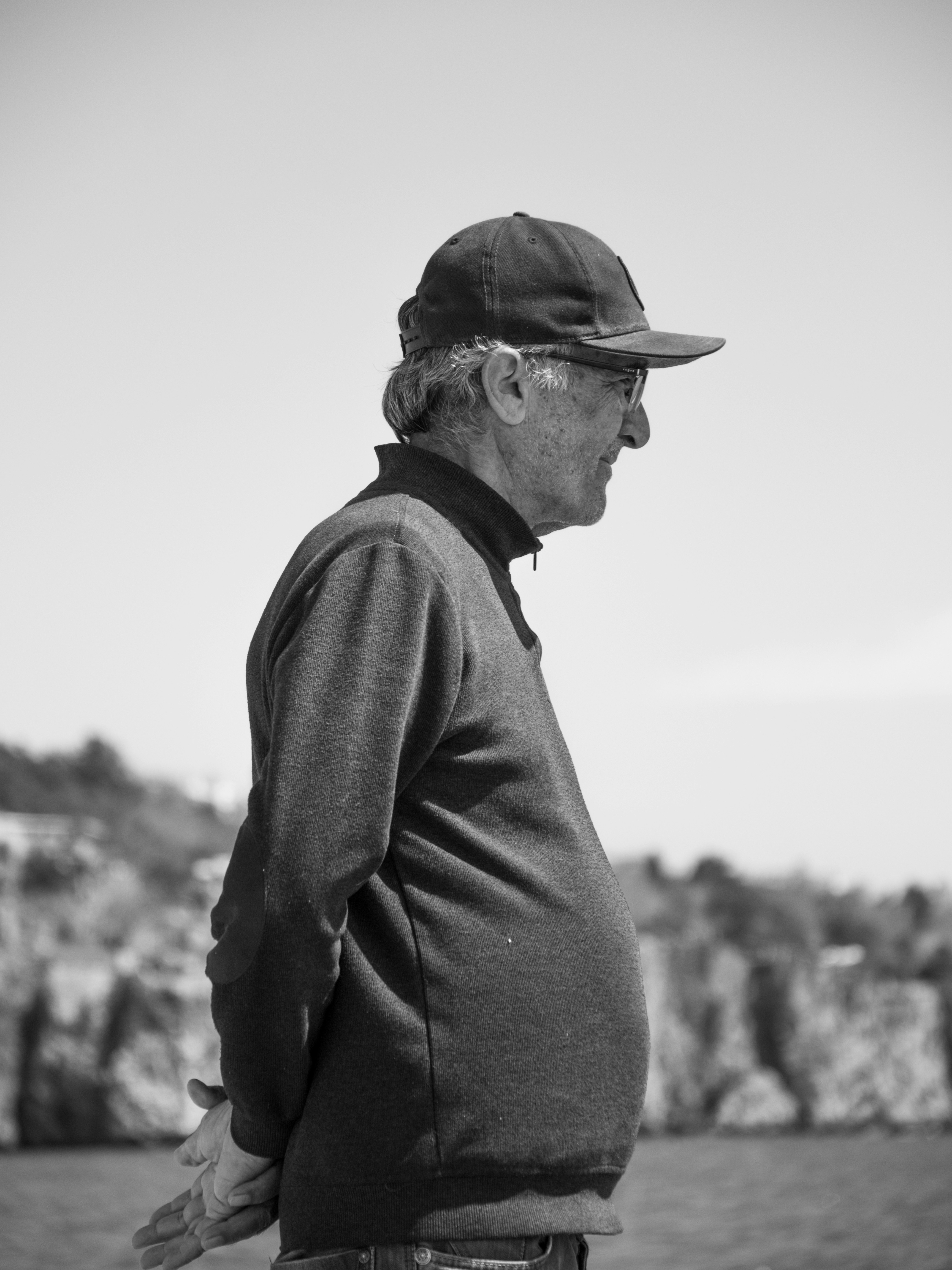 Profile in the Wind: An Elder Captured in Quiet Contemplation