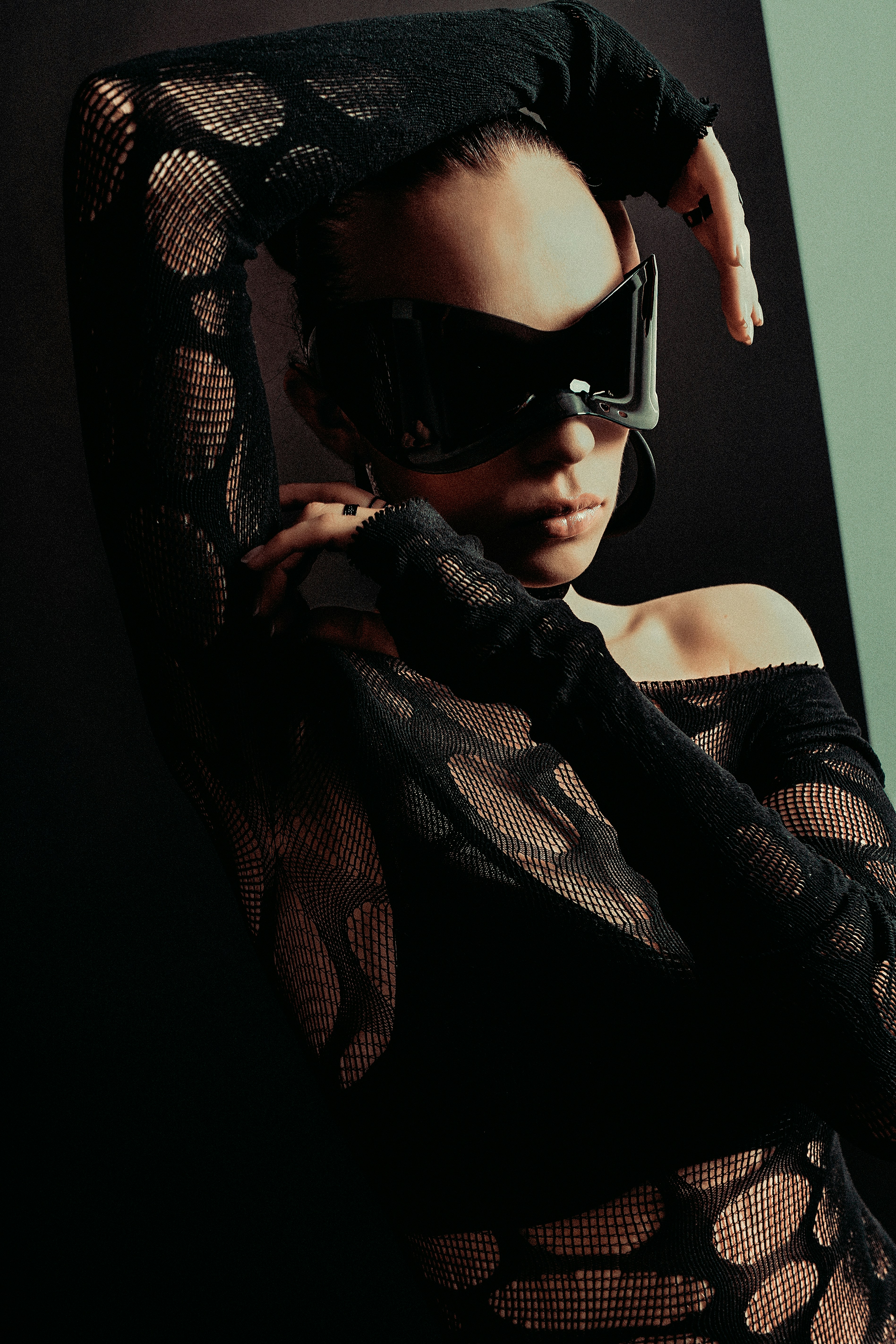 Glam Mesh and Shadowed Gaze