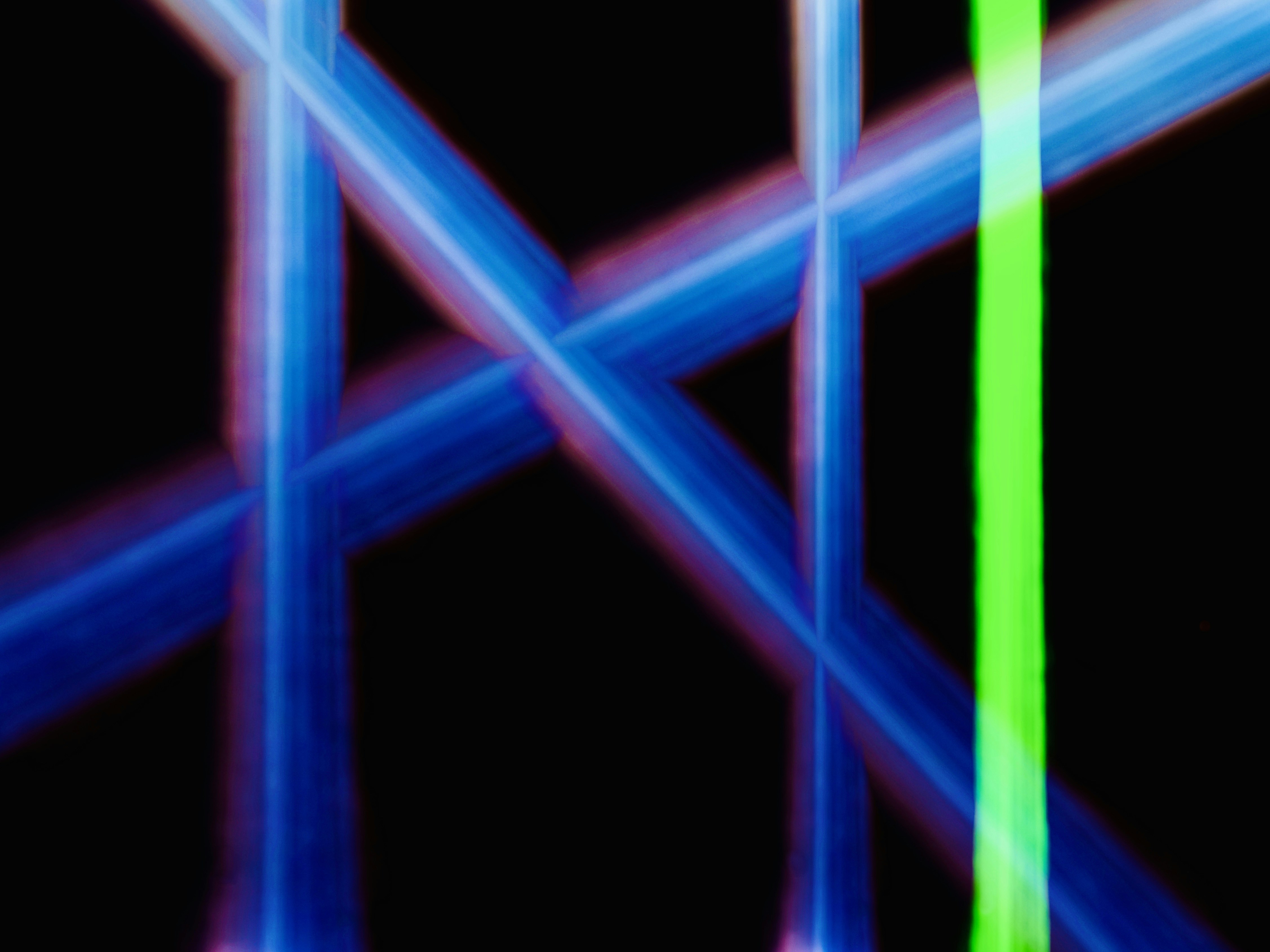 Neon Lattice: Abstract Light Streaks in a Black Void